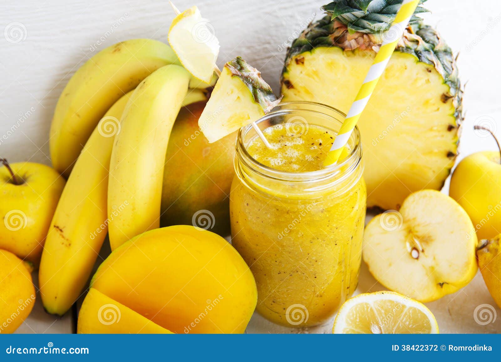 Fresh Organic Yellow Smoothie Stock Photo - Image of ingredient, drink ...