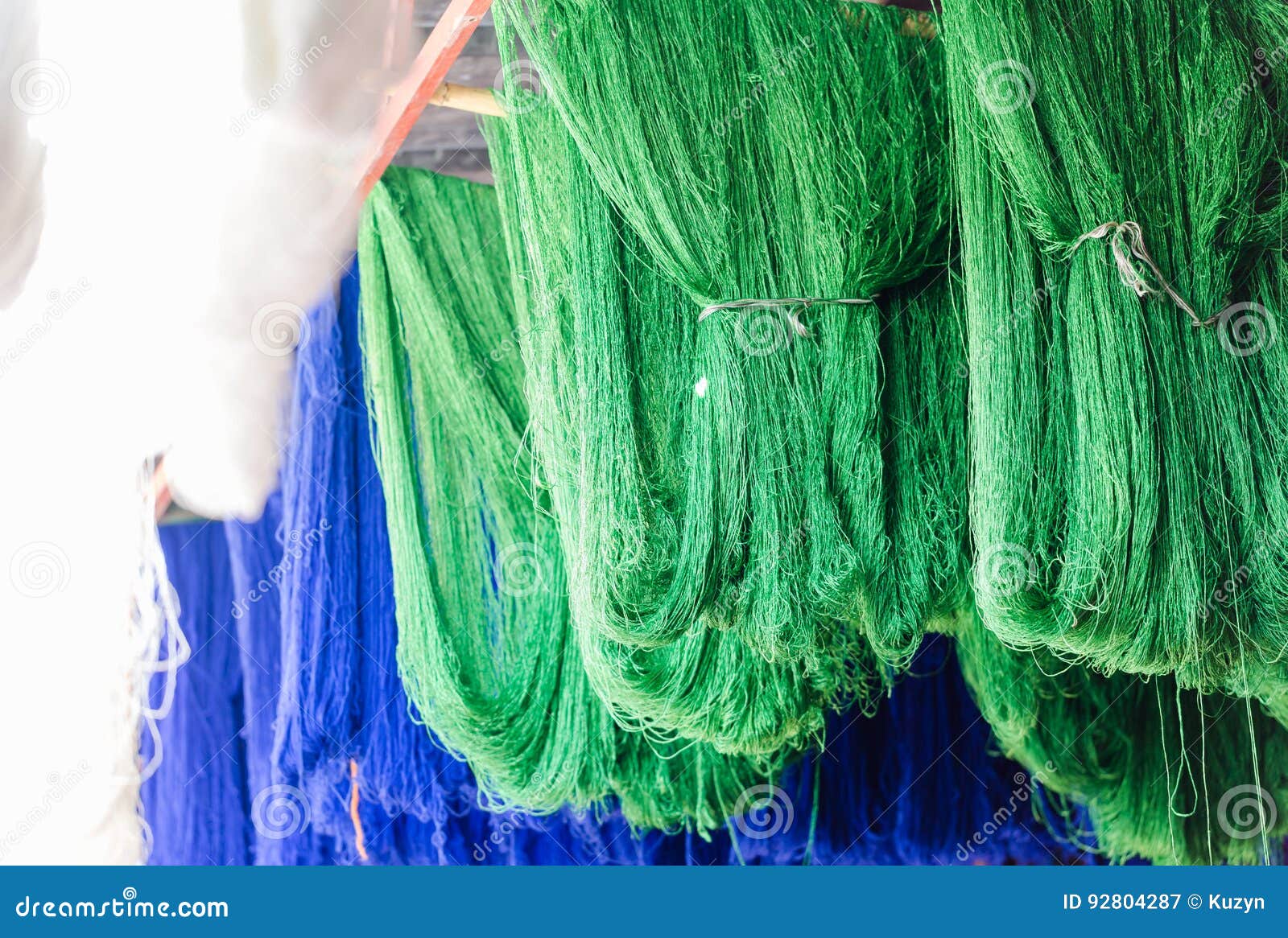 Fresh Painted in Green and Blu Colour Sheep Wool Stock Image - Image of ...