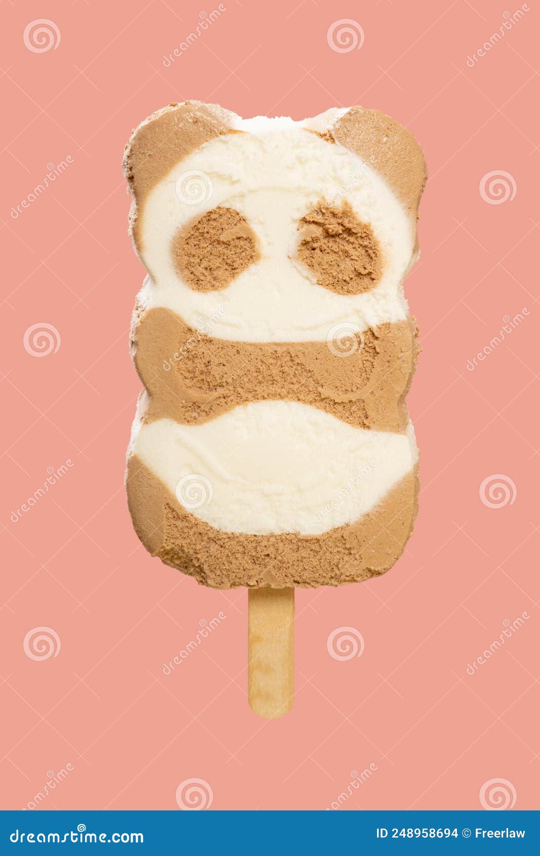 Fresh Panda Shape Popsicle on Pink Background Stock Photo - Image of ...