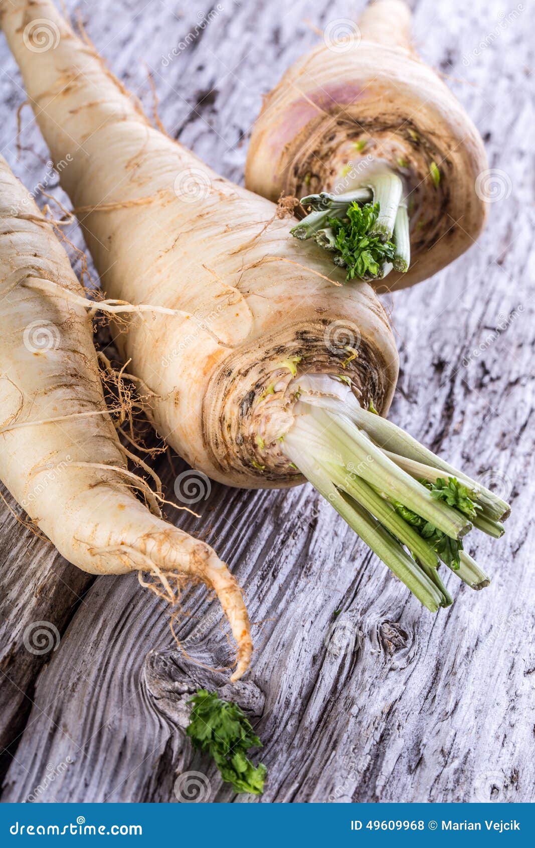 Fresh Parsnips on Old Wooden Table. Stock Photo - Image of healthy ...