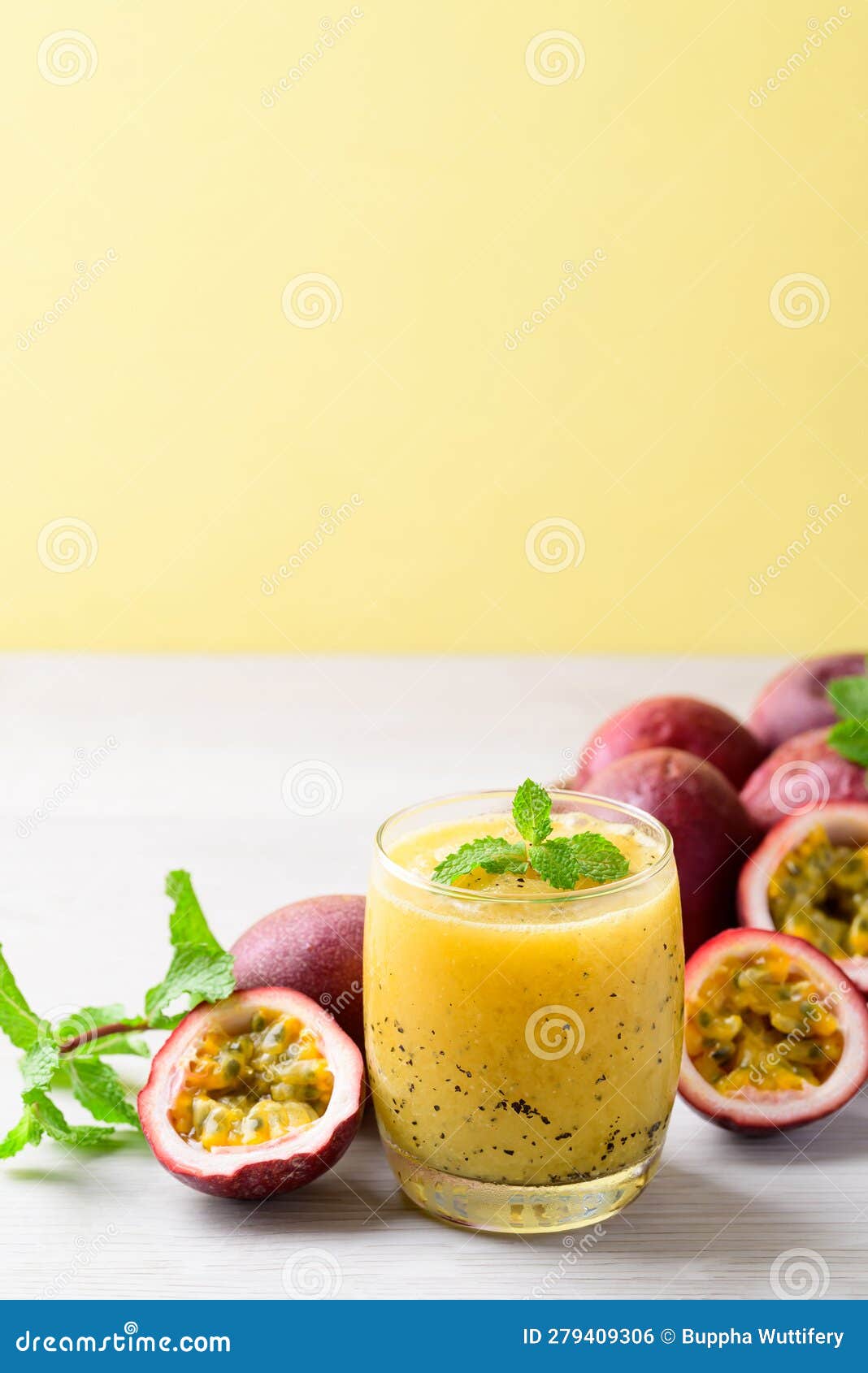 Fresh Passion Fruit Smoothie Drink in Summer Season Stock Photo - Image ...