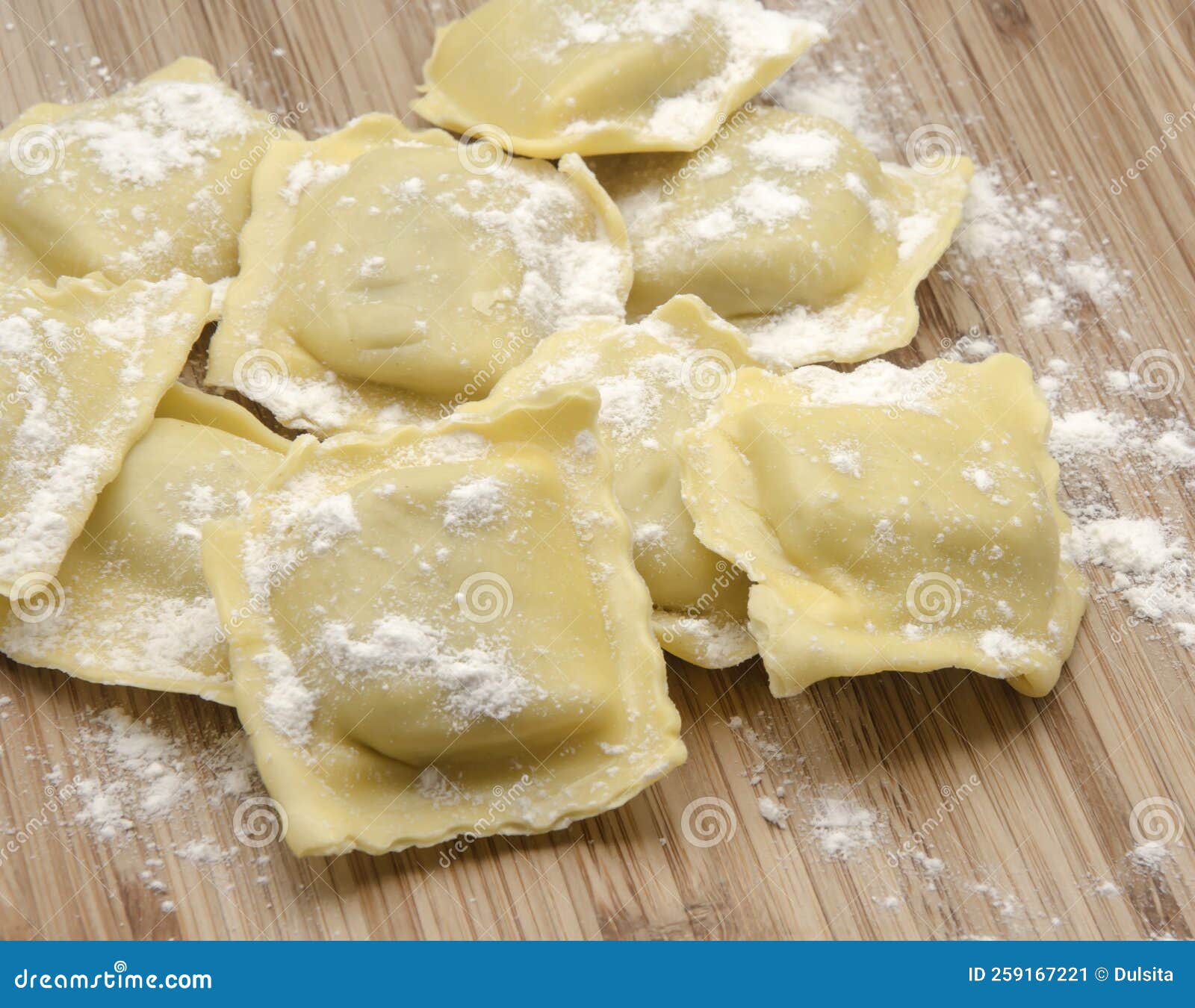 Fresh pasta ravioli stock image. Image of feed, italian - 259167221