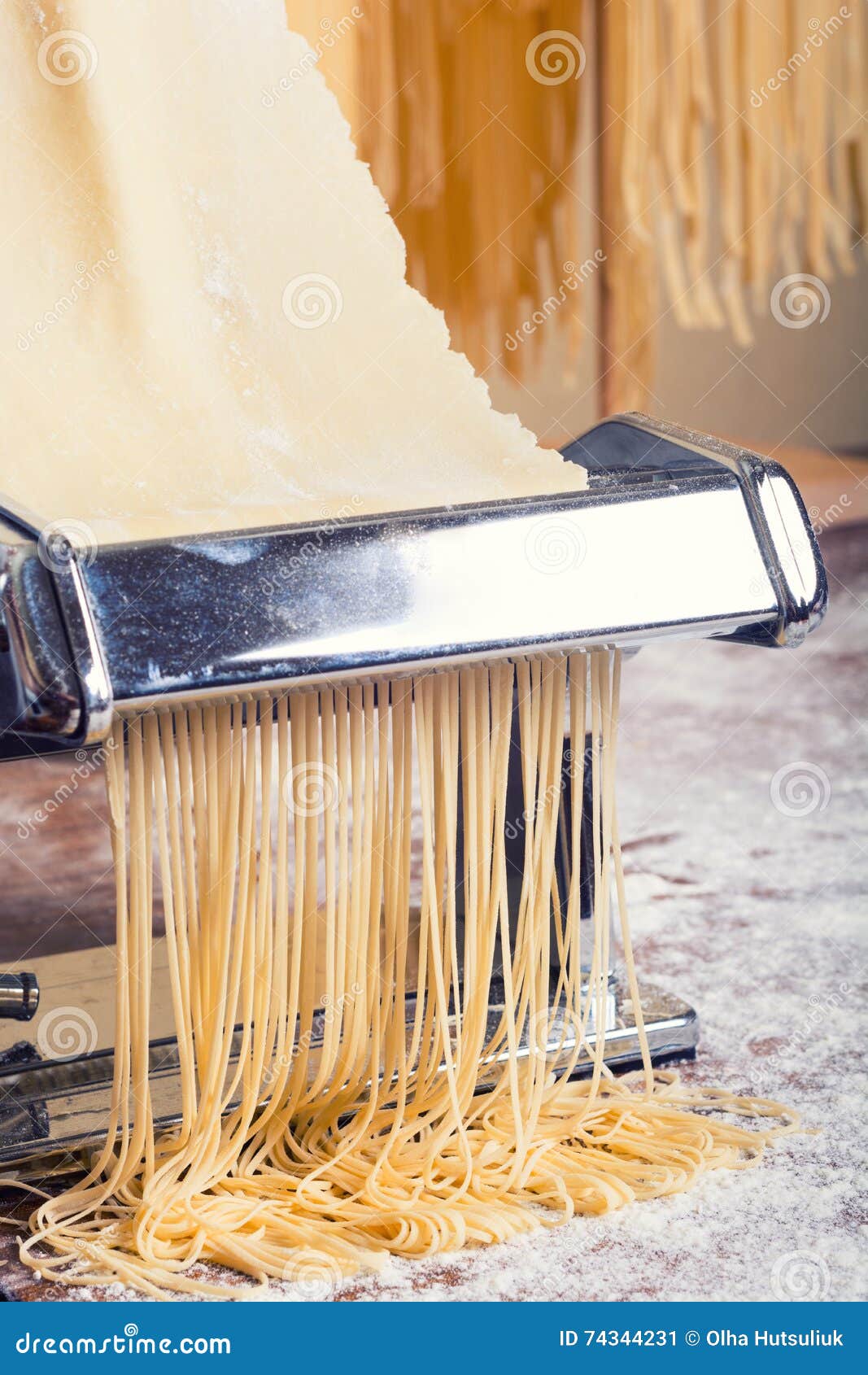 Fresh Pasta and Pasta Machine Stock Image - Image of preparation ...