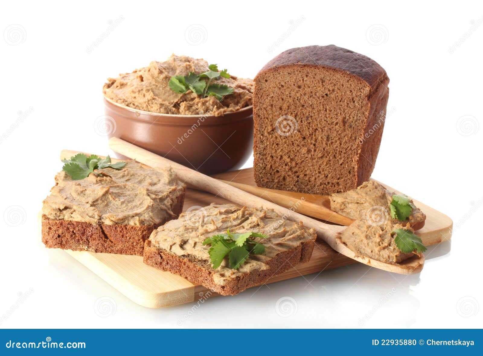 Fresh pate with bread stock photo. Image of isolate, appetizing - 22935880