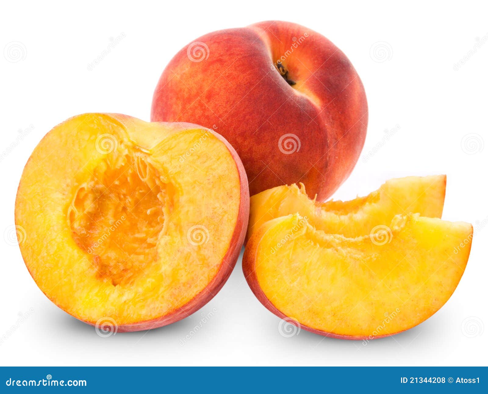 Fresh Peach Fruits and Half Stock Photo - Image of white, fresh: 21344208