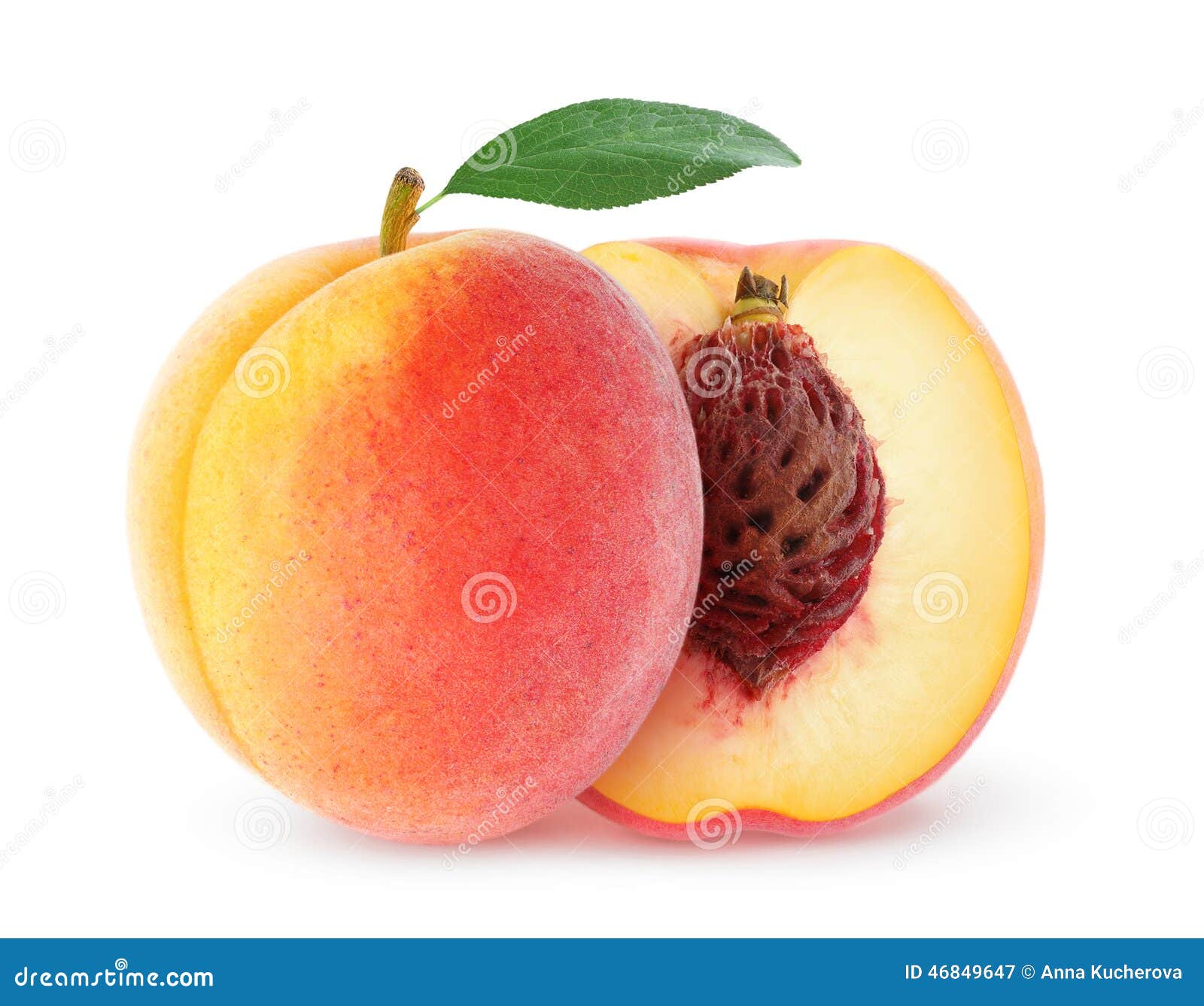 Fresh peach stock image. Image of clipping, isolated - 46849647