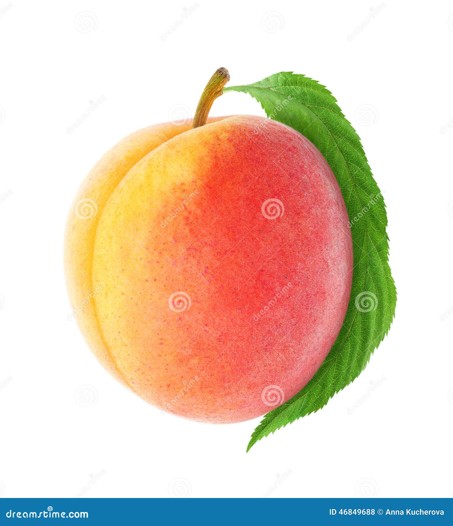 Fresh Peach Fruits With Green Leaf Royalty-Free Stock Image ...