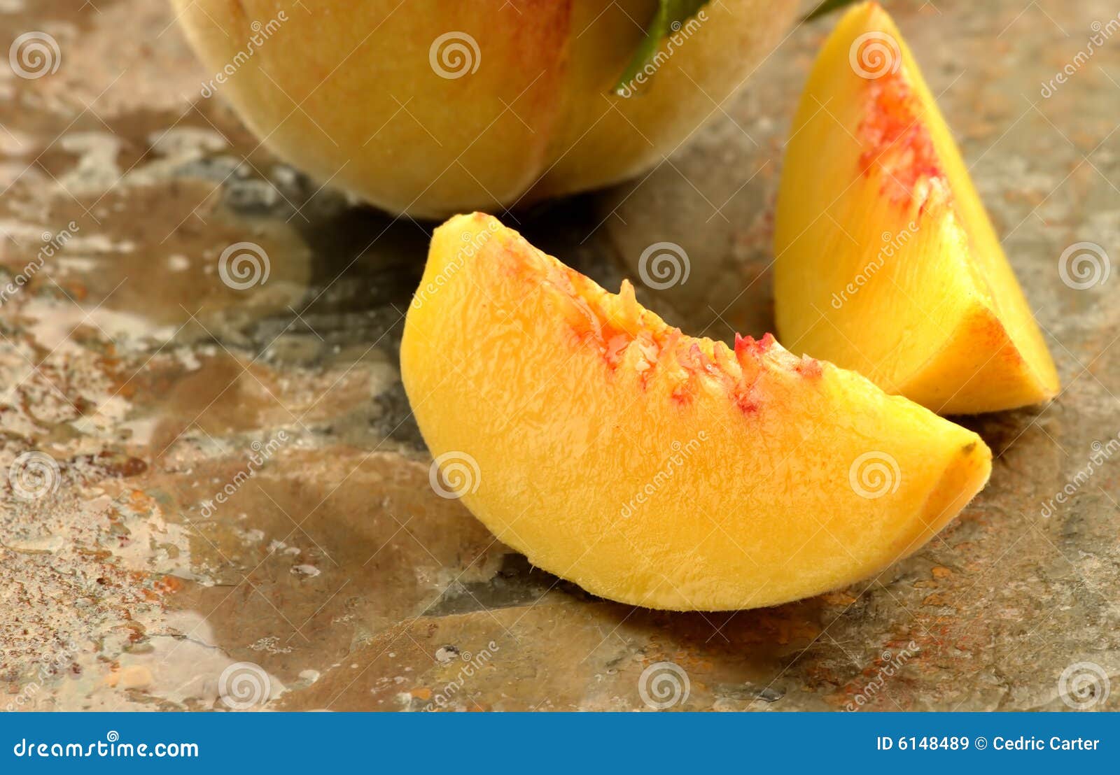 Fresh peach slices stock image. Image of juicy, sweet - 6148489