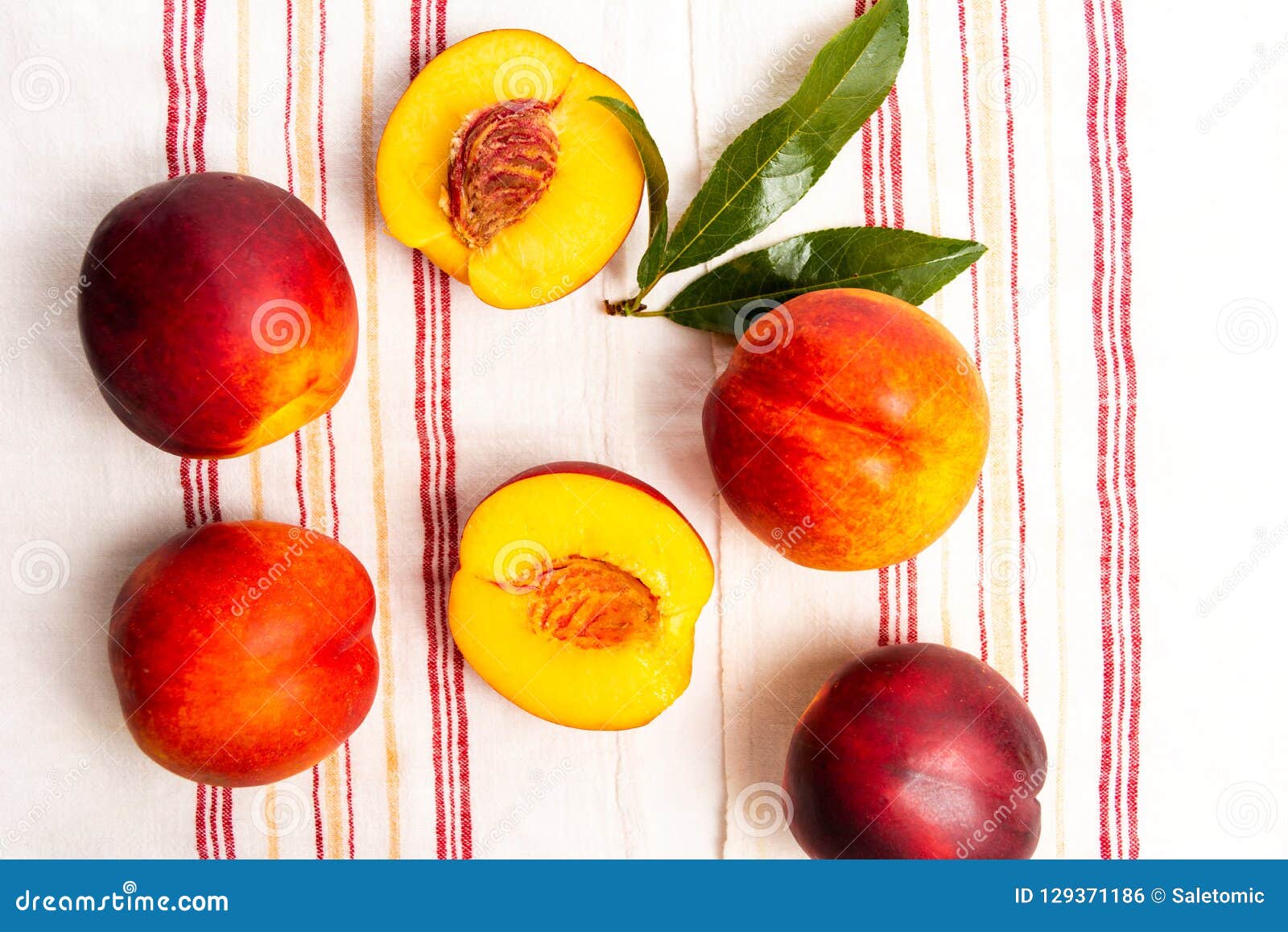 Fresh Peach on a Table Top View Stock Photo - Image of summer, sweet ...