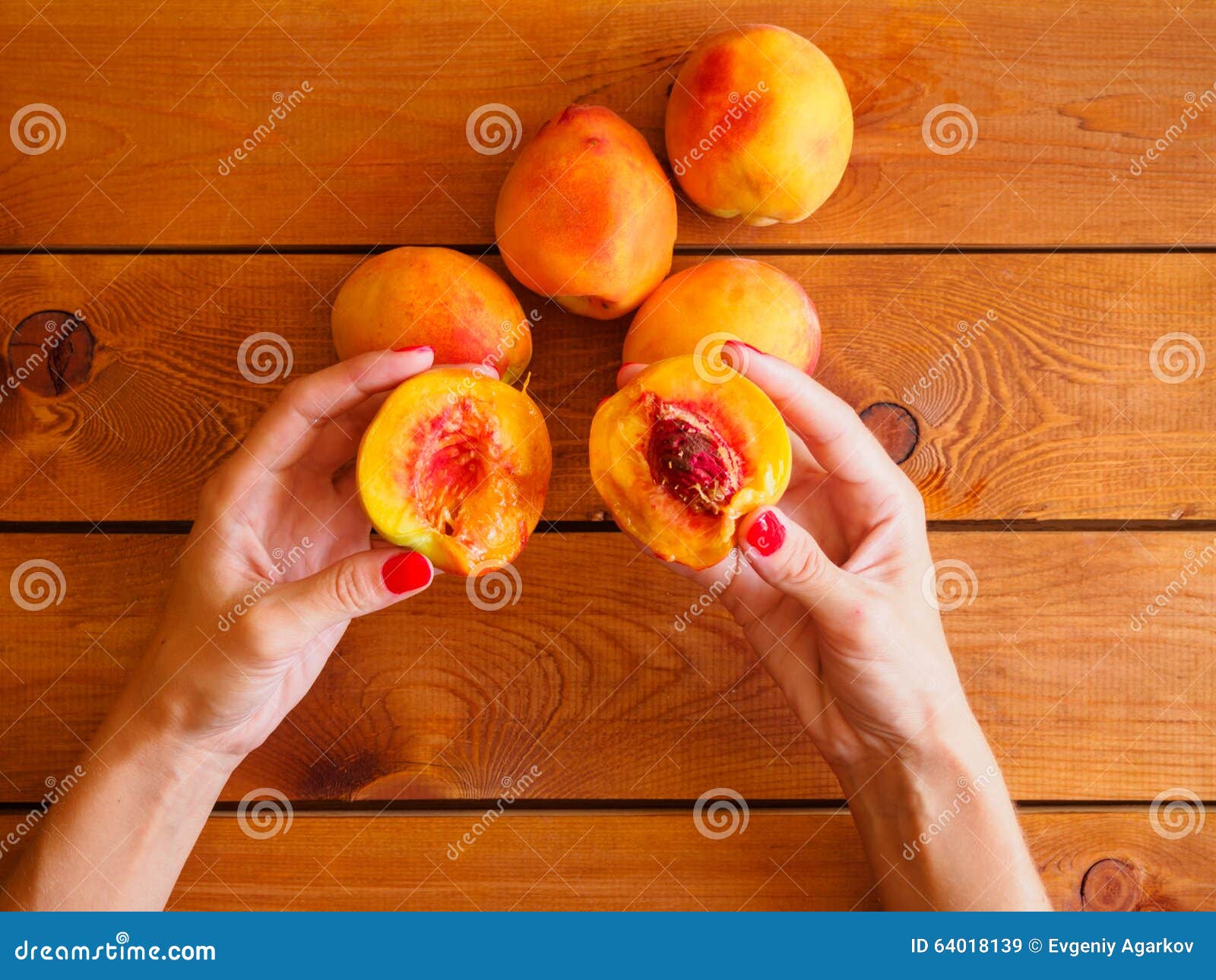Fresh Peach in Woman S Hands Stock Image - Image of arms, health: 64018139