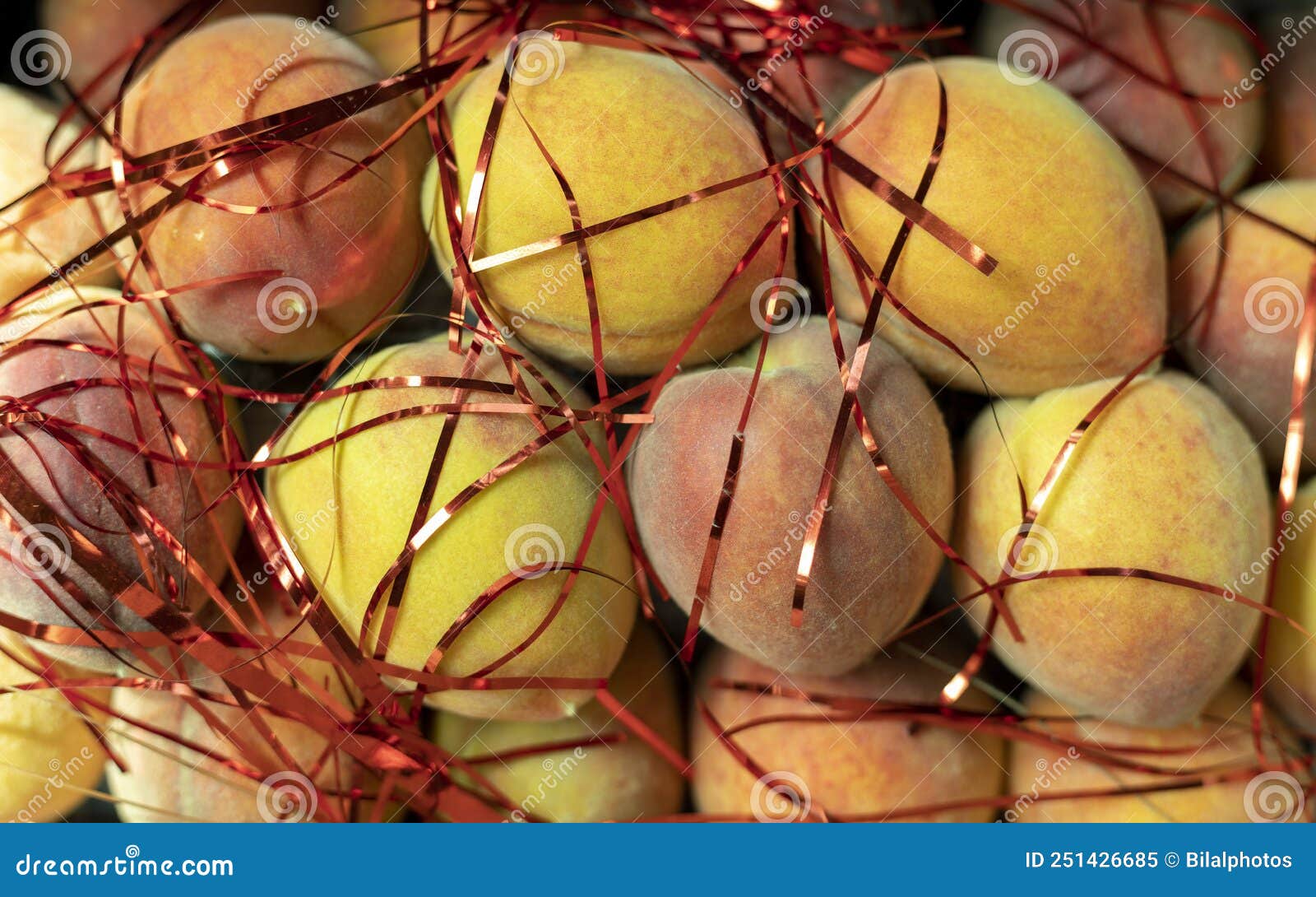Red Peaches On Display Fresh Market Retail Grocery Store Royalty-Free ...