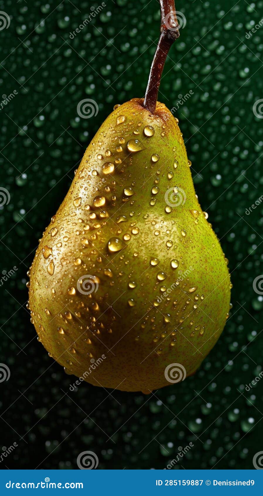 Ripe pear with water drops stock illustration. Illustration of seasonal ...