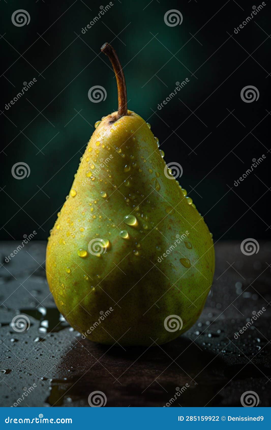 Ripe pear with water drops stock illustration. Illustration of fresh ...