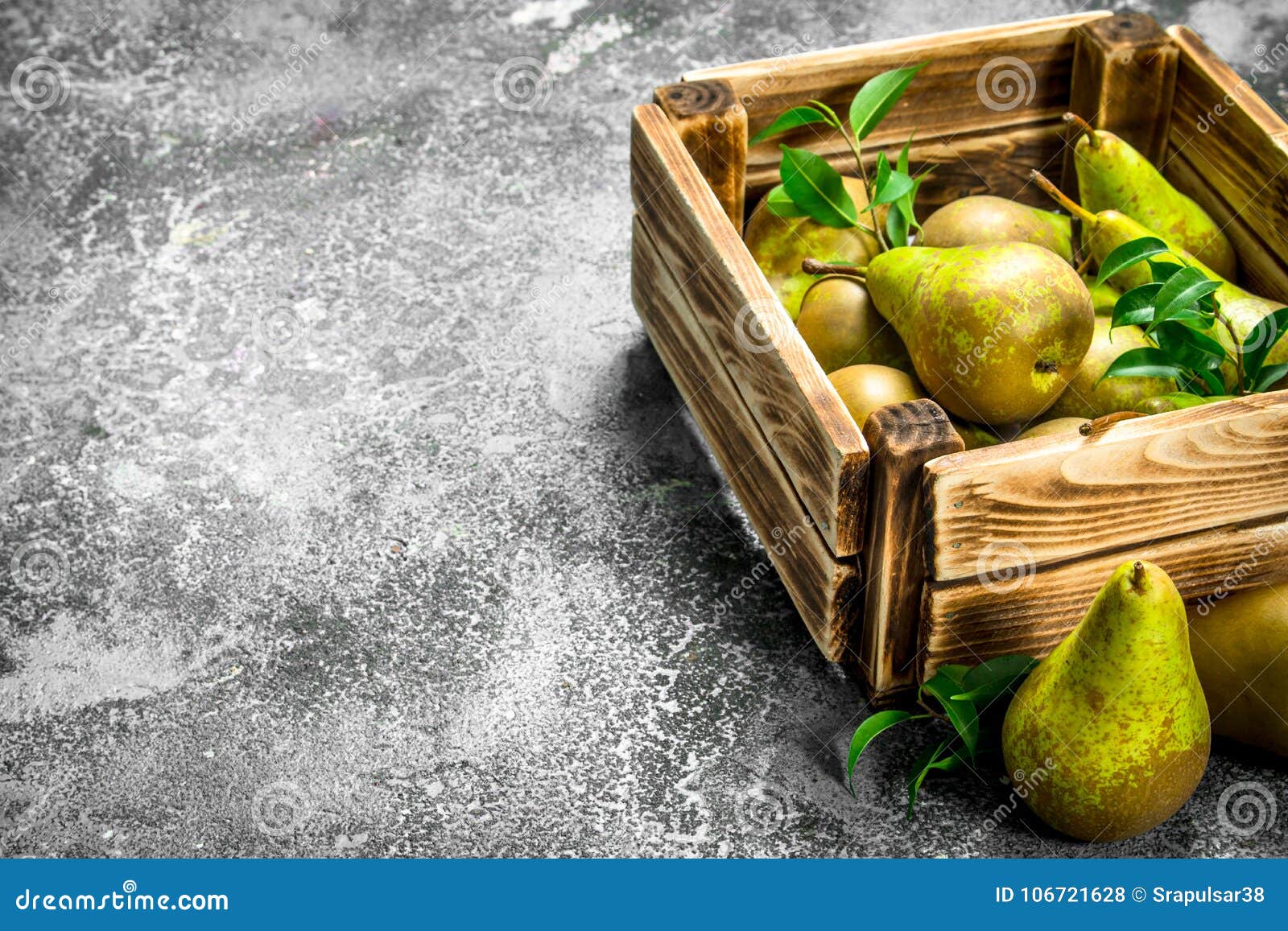 Fresh pears in a box. stock photo. Image of fresh, crop - 106721628