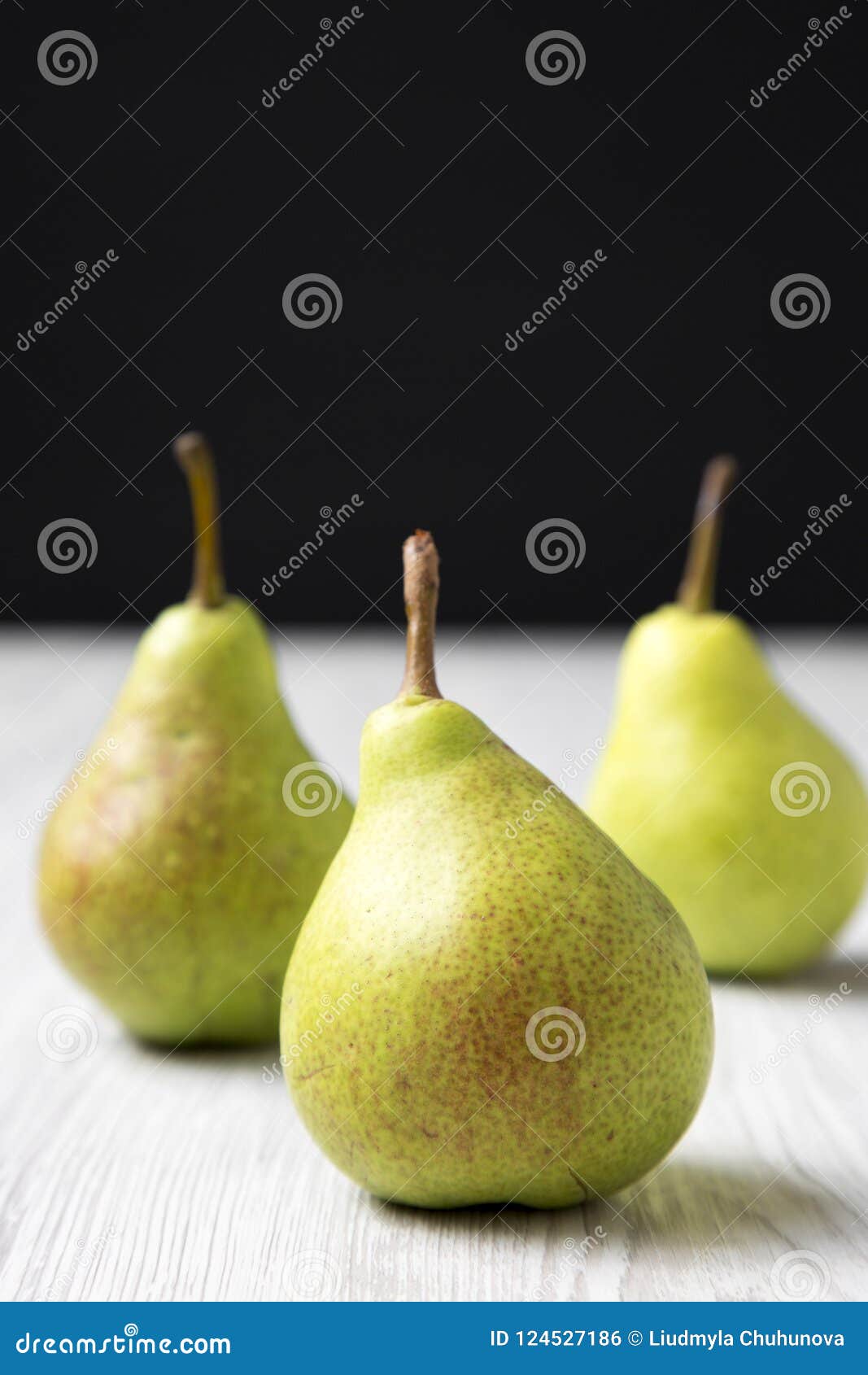 Fresh pears, side view. stock photo. Image of food, agriculture - 124527186