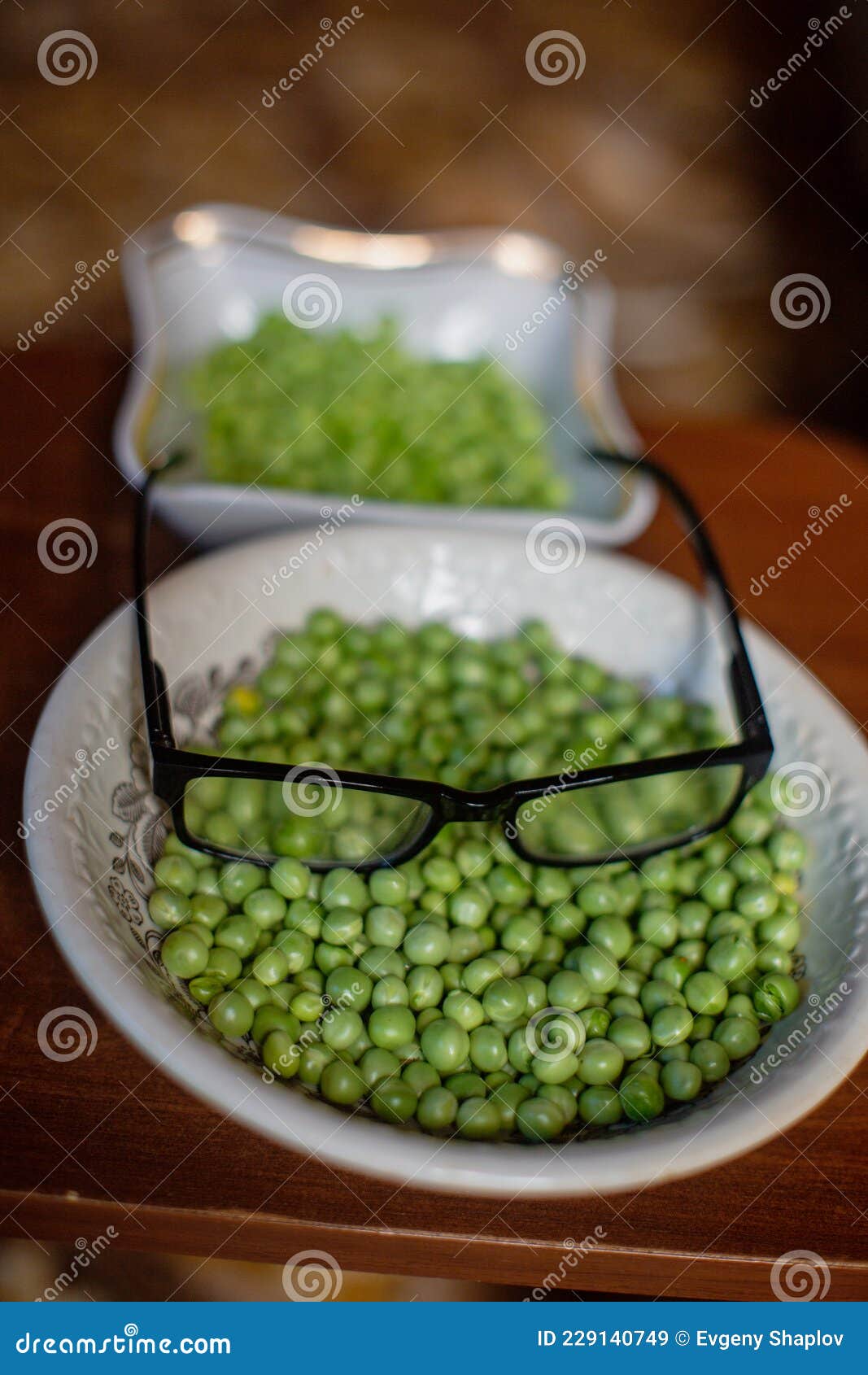 Fresh Peeled Green Peas are in a Plate Stock Image - Image of harvest ...