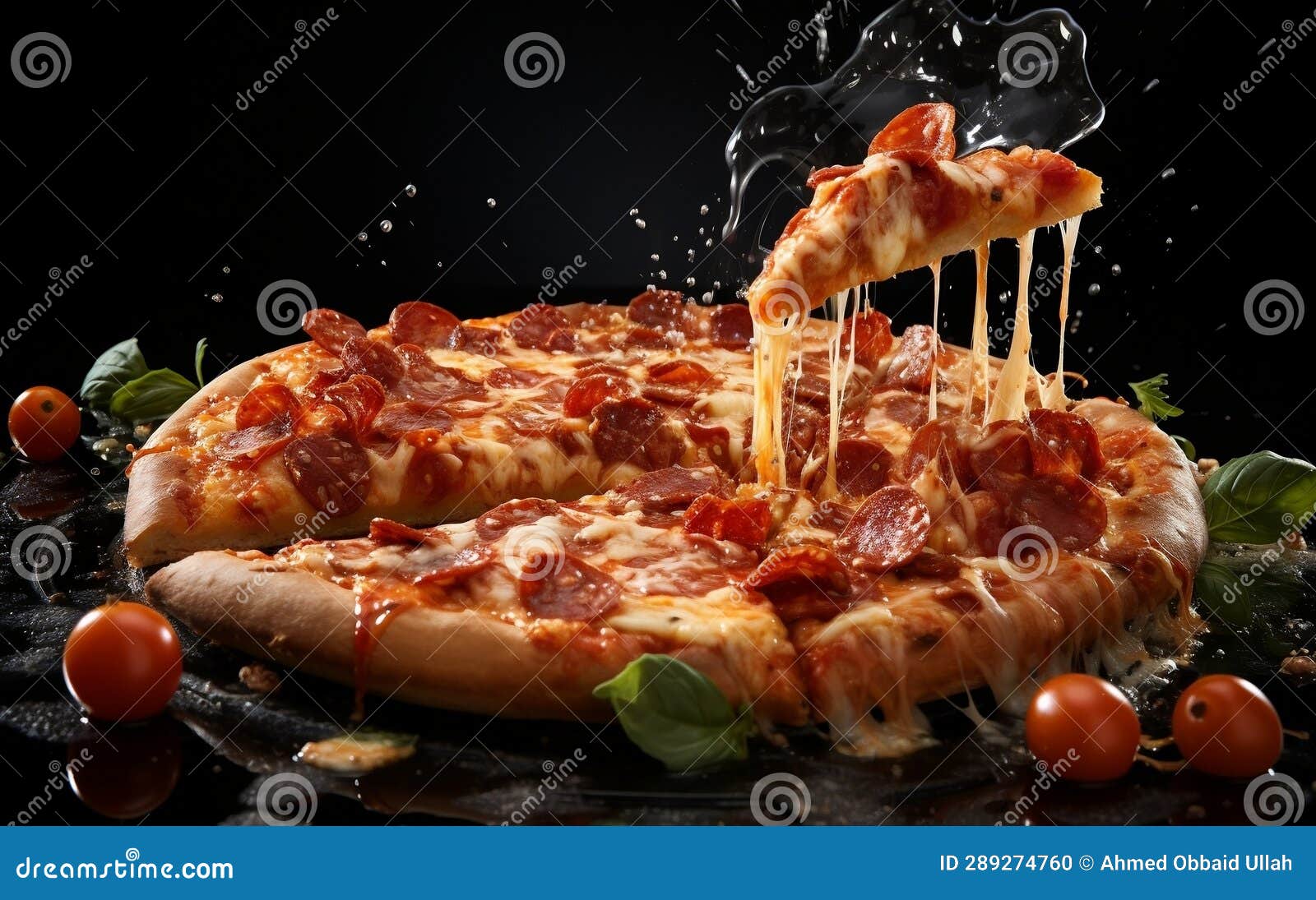 Fresh Pepperoni Pizza Dripping with Cheese. Generative by Ai Stock ...