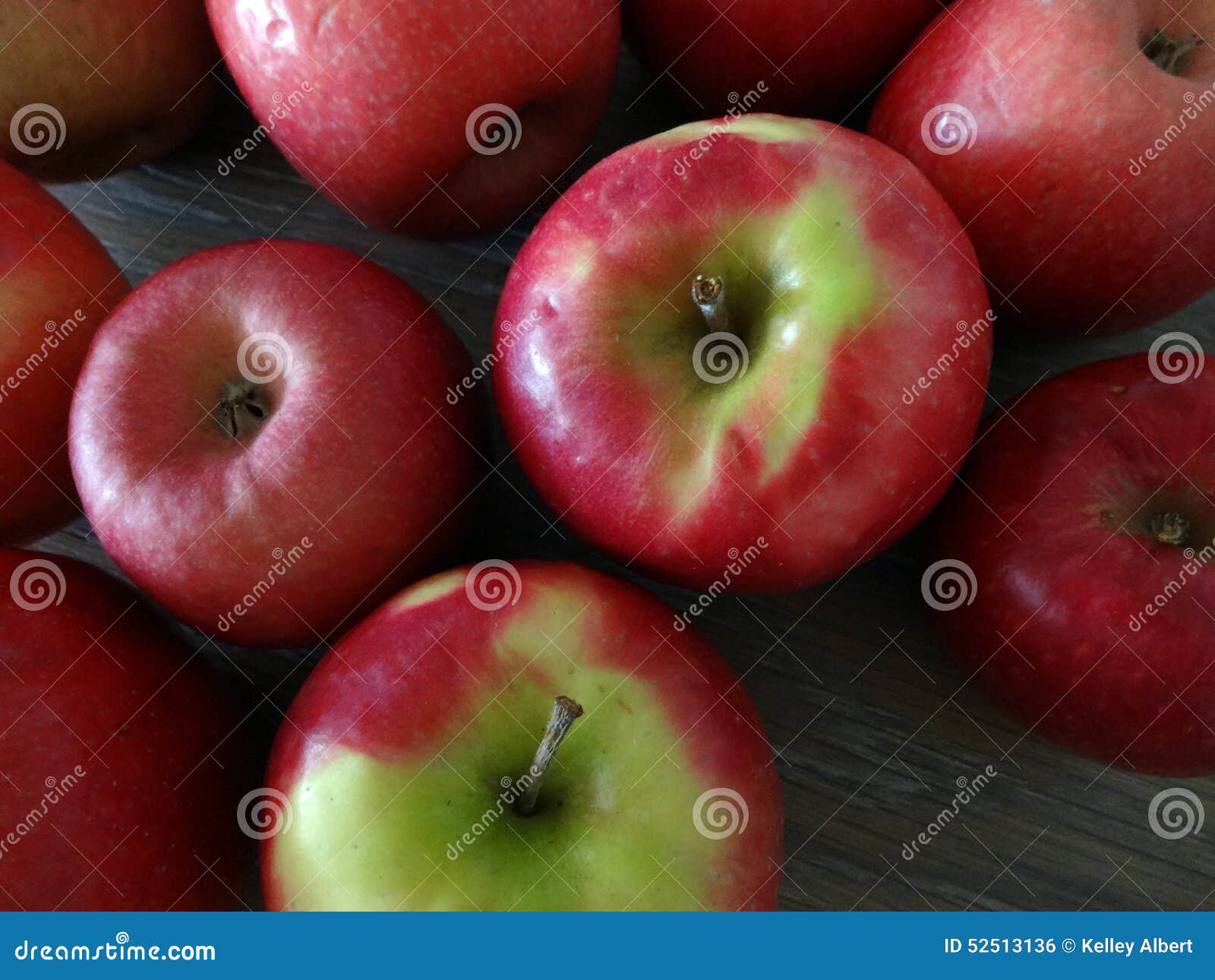 Fresh Picked Apples on Farm Table Stock Photo - Image of healthy ...