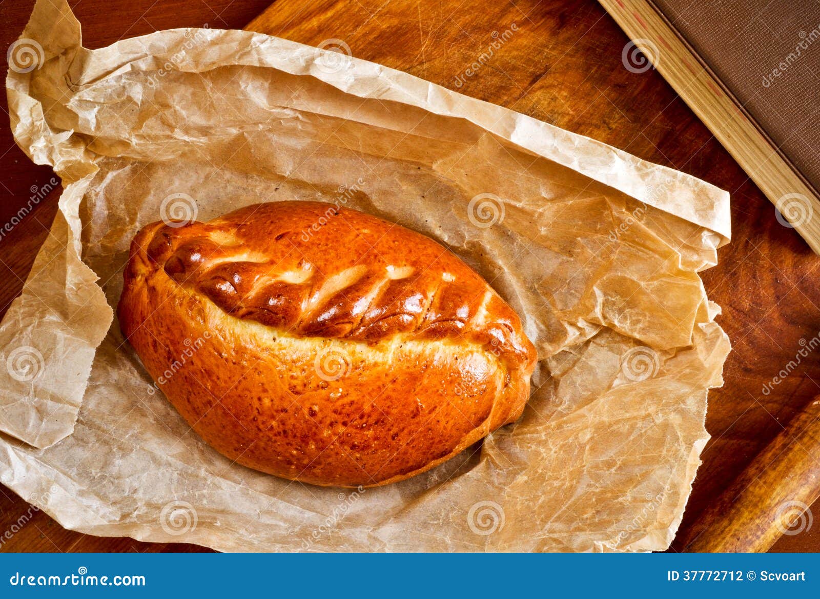Fresh pie with meat stock photo. Image of food, time - 37772712