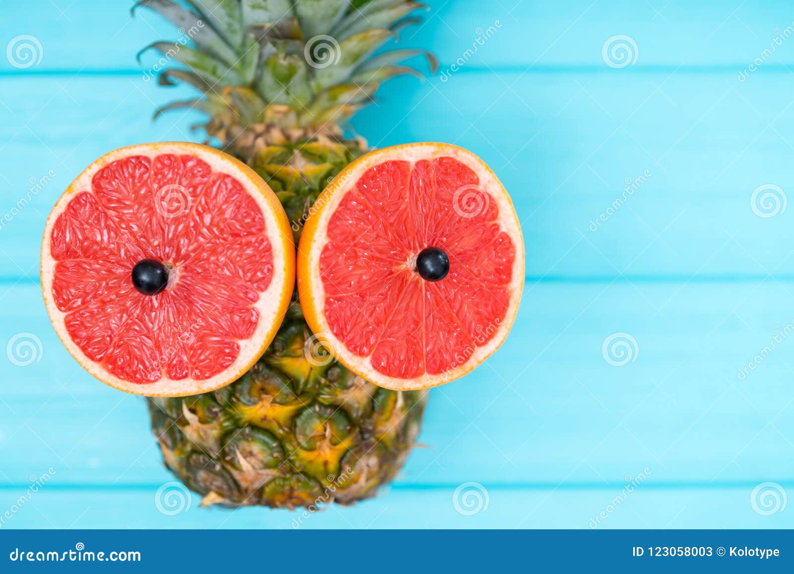 Fresh Pineapple with Ruby Grapefruit Eyes Stock Image - Image of ...