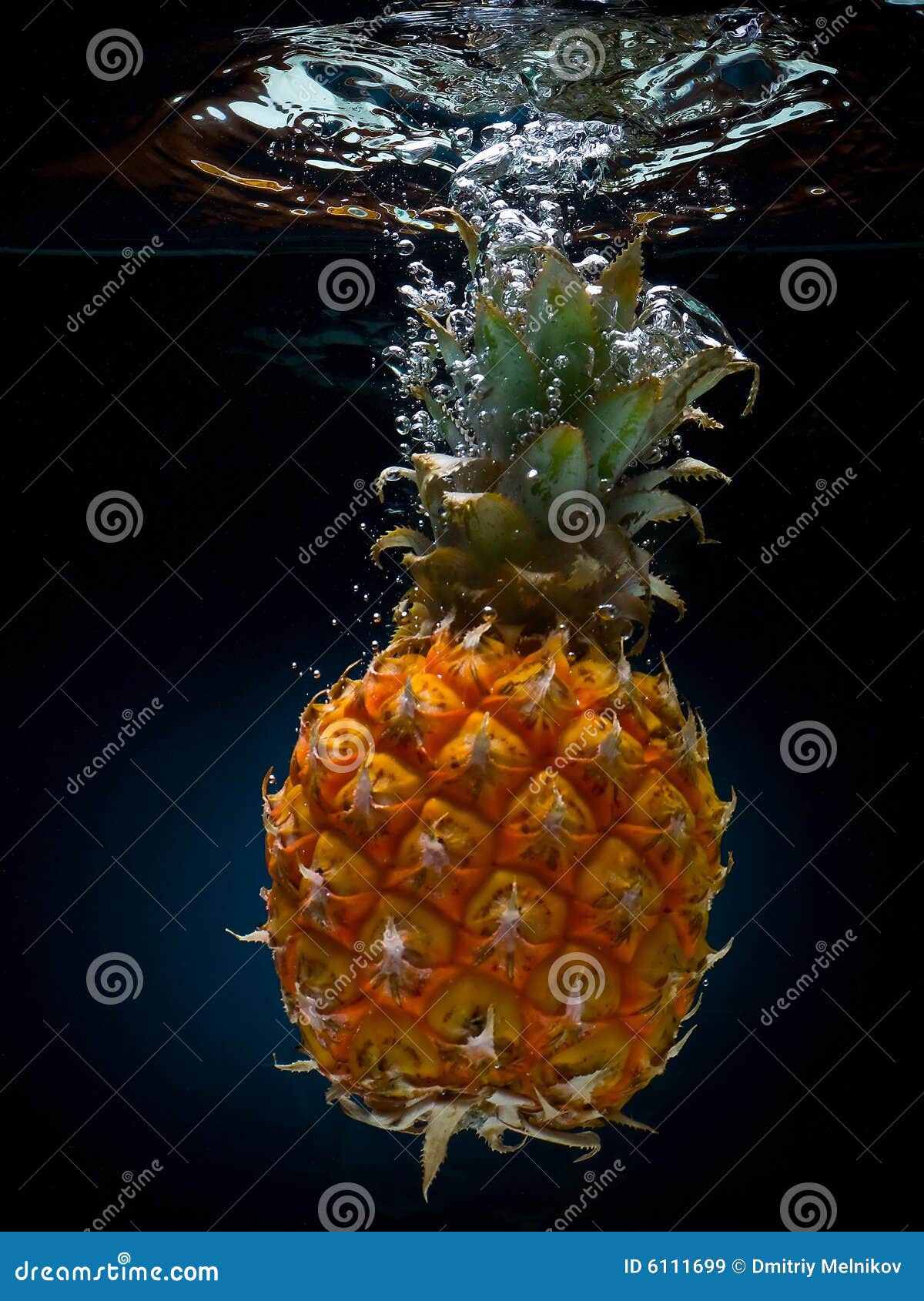 Fresh pineapple in water stock image. Image of studio - 6111699