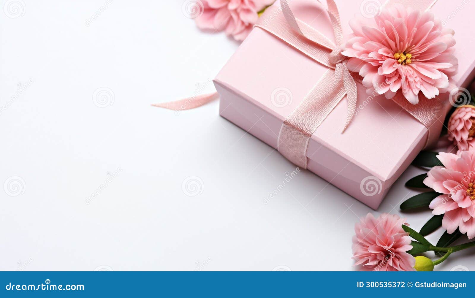 Fresh Pink Flowers in a Beautiful Gift Box Generated by AI Stock ...