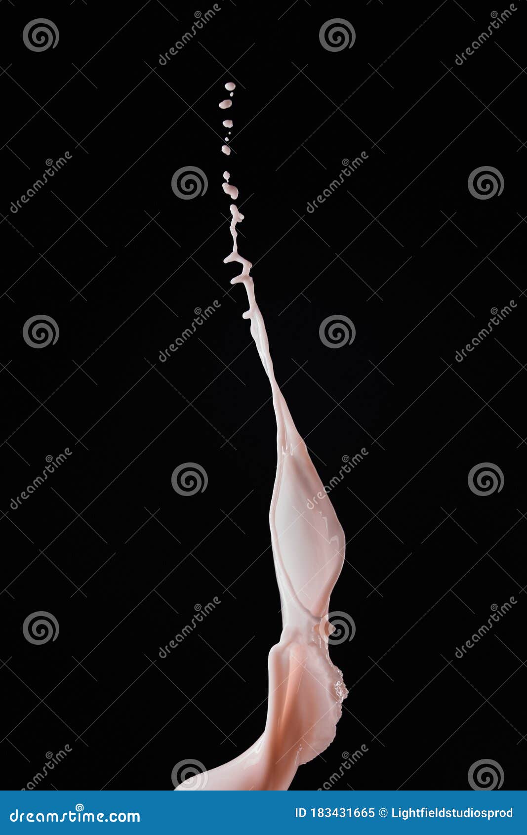 Fresh Pink Milk Splash Isolated on Stock Image - Image of liquid ...