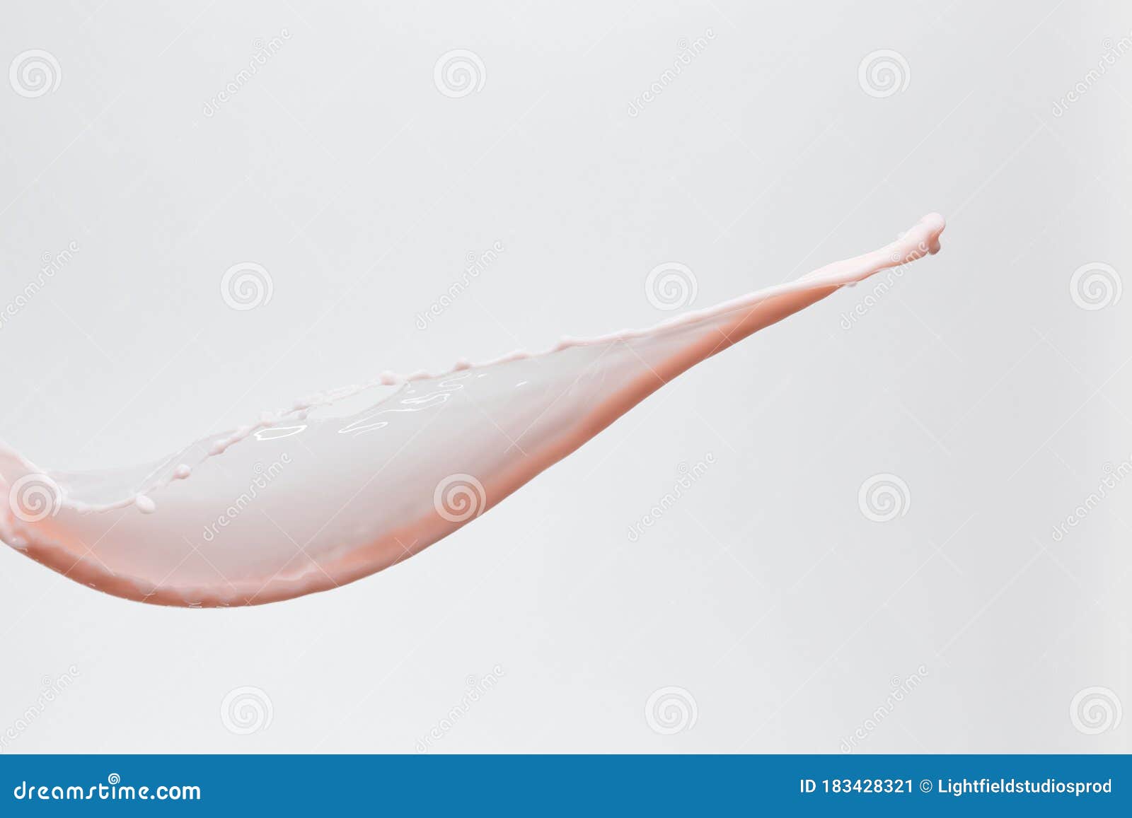 Fresh Pink Milk Splash Isolated on Stock Image - Image of flowing ...