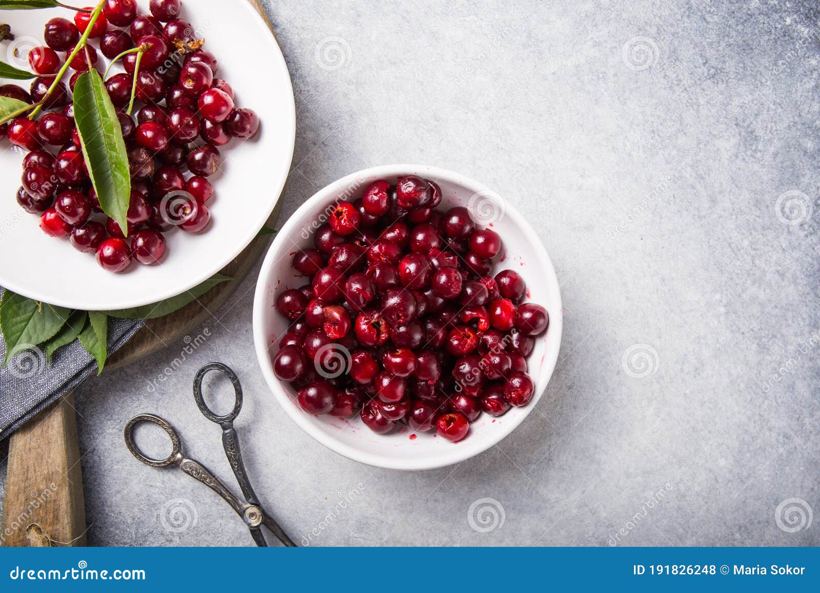 Fresh Pitted Cherries stock photo. Image of glass, juicy - 191826248