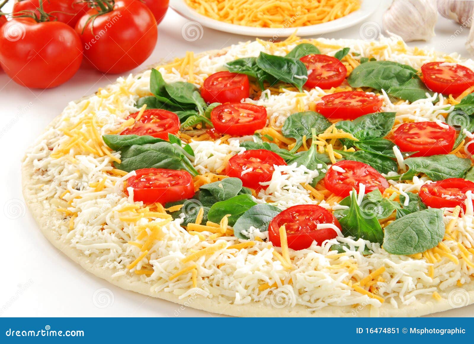 Fresh Pizza stock image. Image of uncooked, garlic, food - 16474851