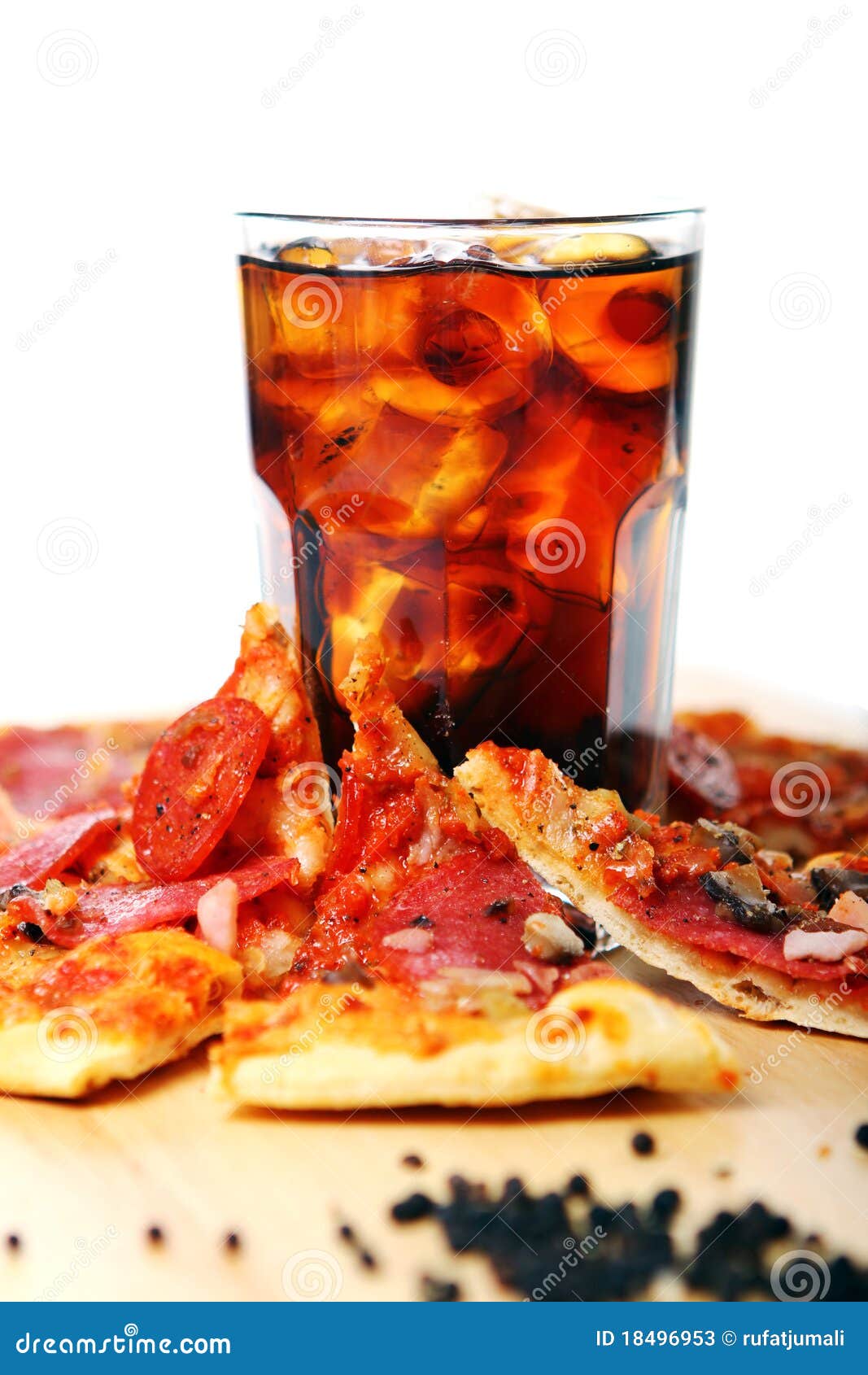 Fresh Pizza and Cold Cola Drink Stock Image - Image of junk, cuisine ...