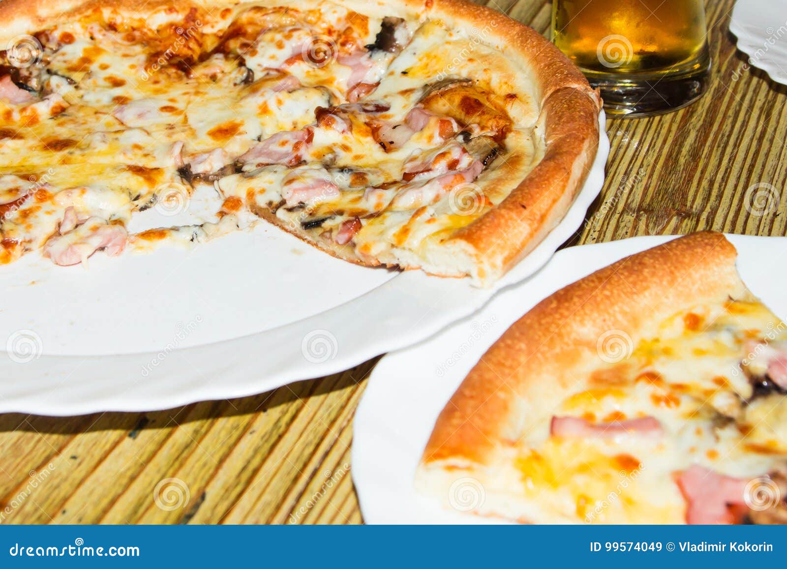 Fresh Pizza Cooked on the Coals. Pizza in an Italian Restaurant Stock ...