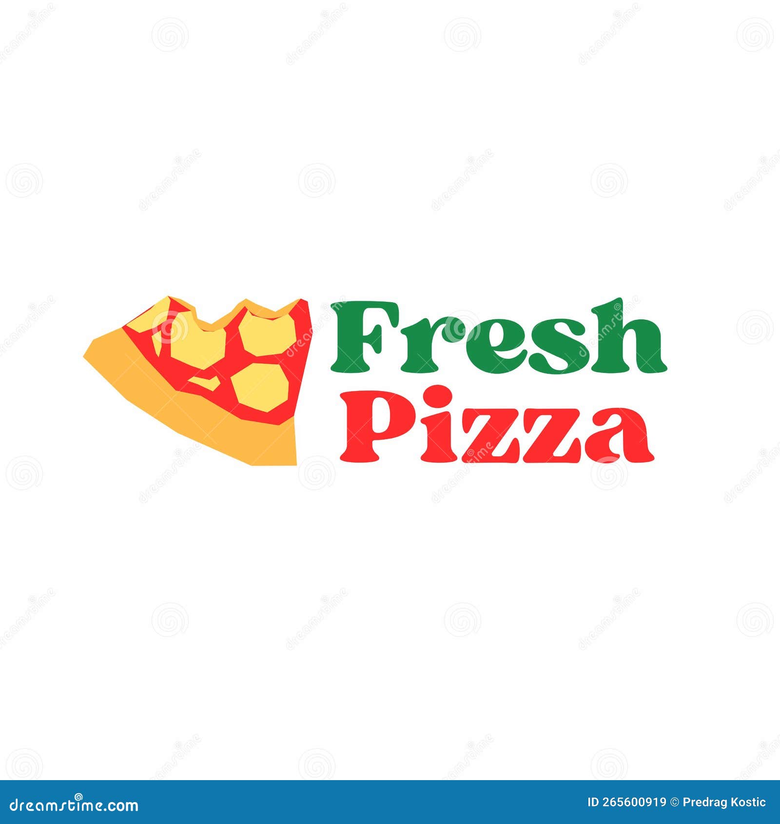 Fresh pizza logo stock illustration. Illustration of fresh - 265600919