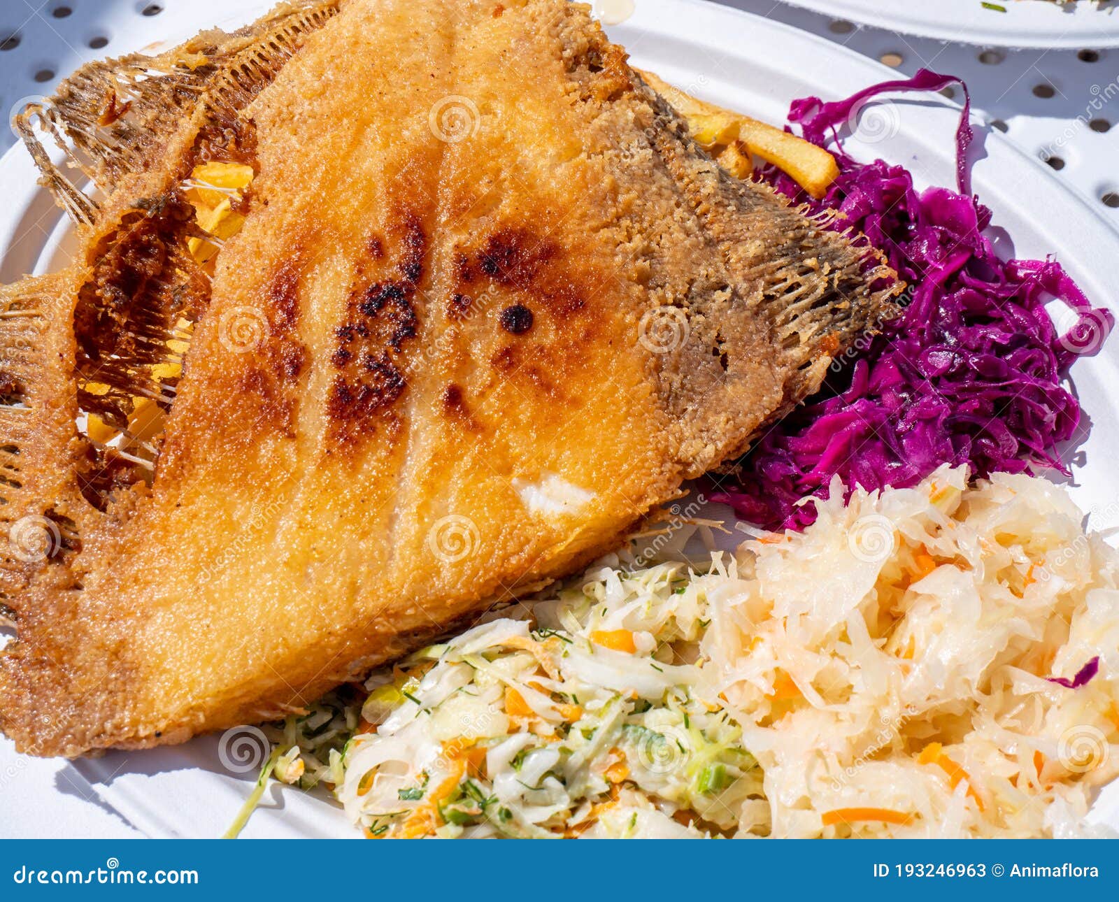 Fresh Plaice Fried on the Baltic Sea Stock Image - Image of ...