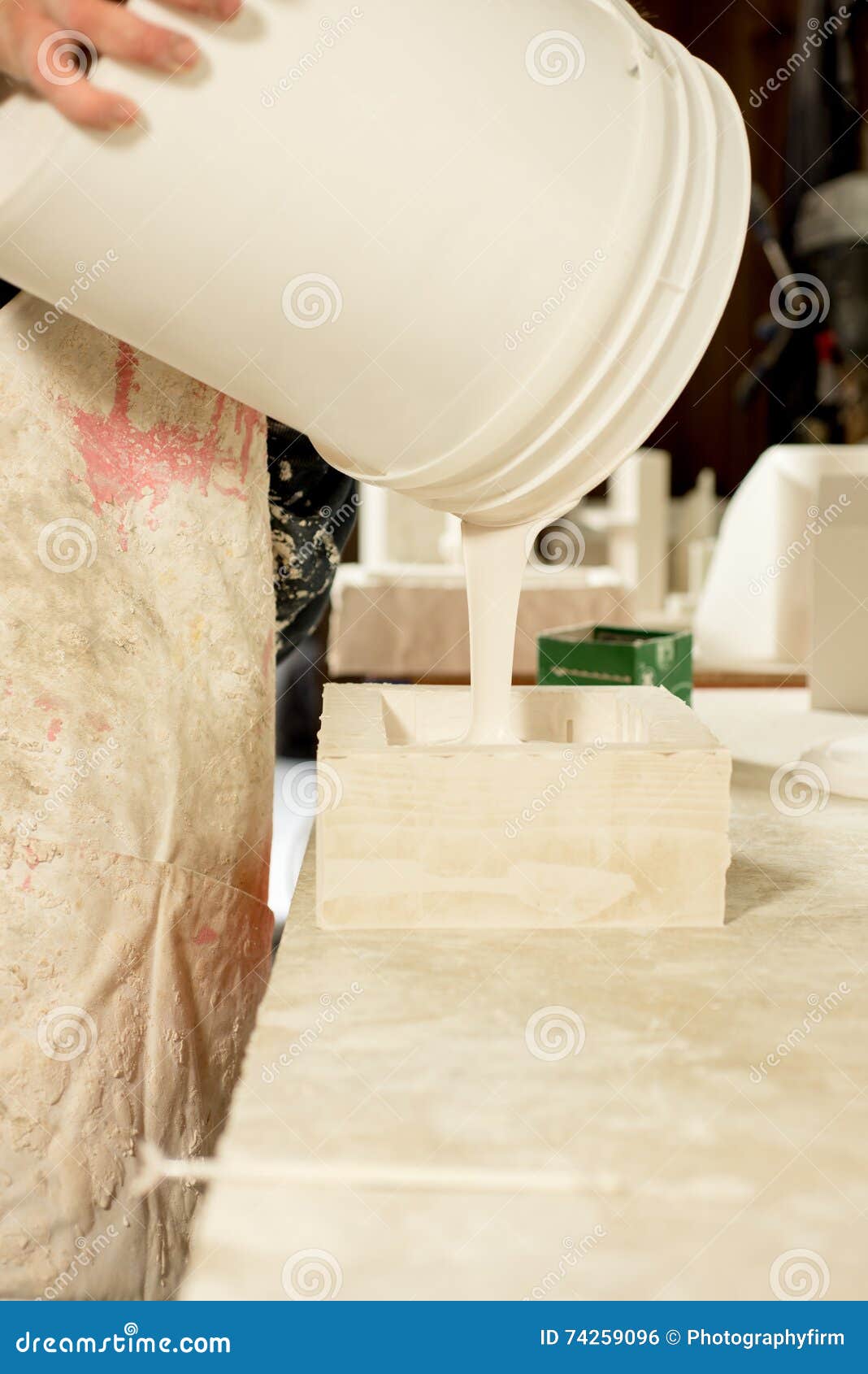 Fresh Plaster Poured Onto a Small Mold Stock Photo - Image of gypsum ...