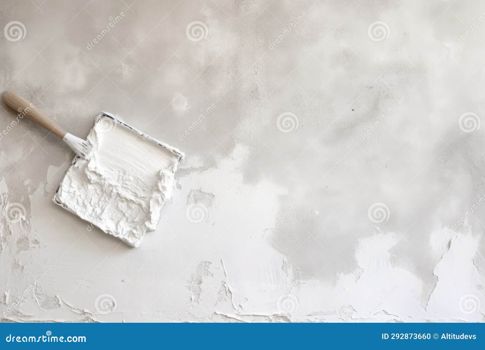 Fresh Plaster on a Trowel in Front of a Half-finished Wall Stock Photo ...