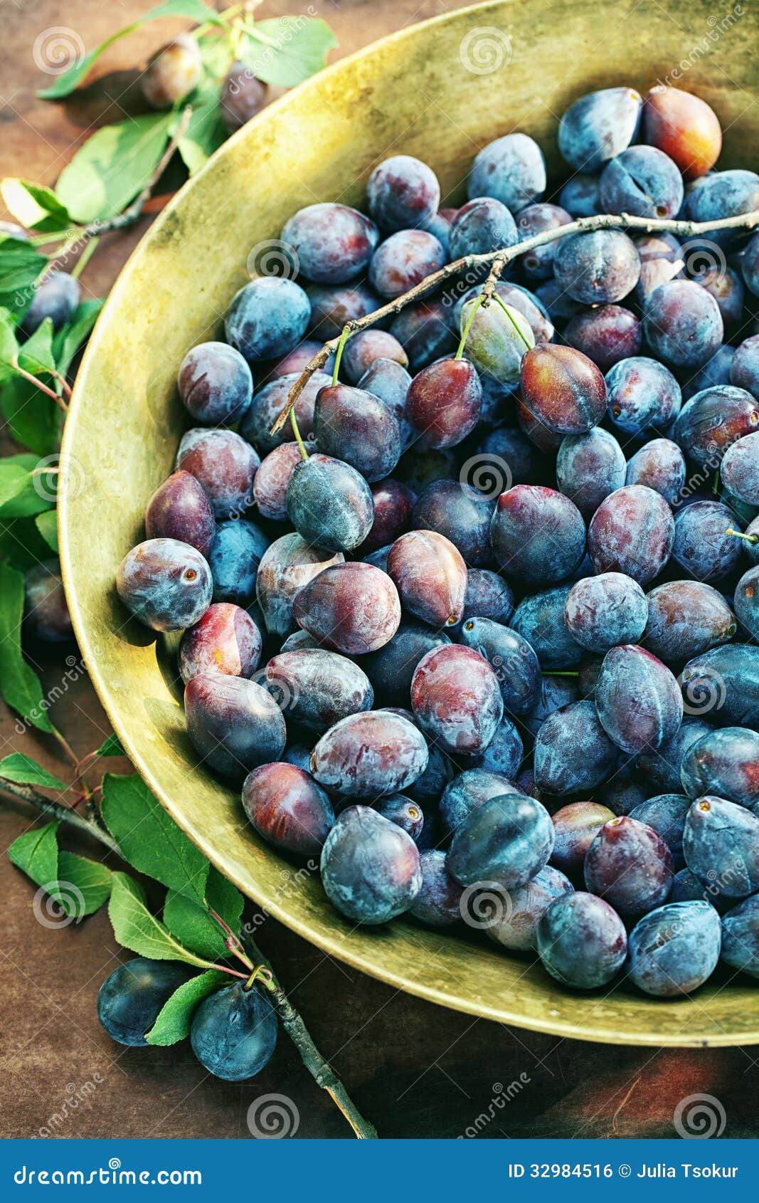 Fresh plums stock photo. Image of dark, juicy, fruits - 32984516