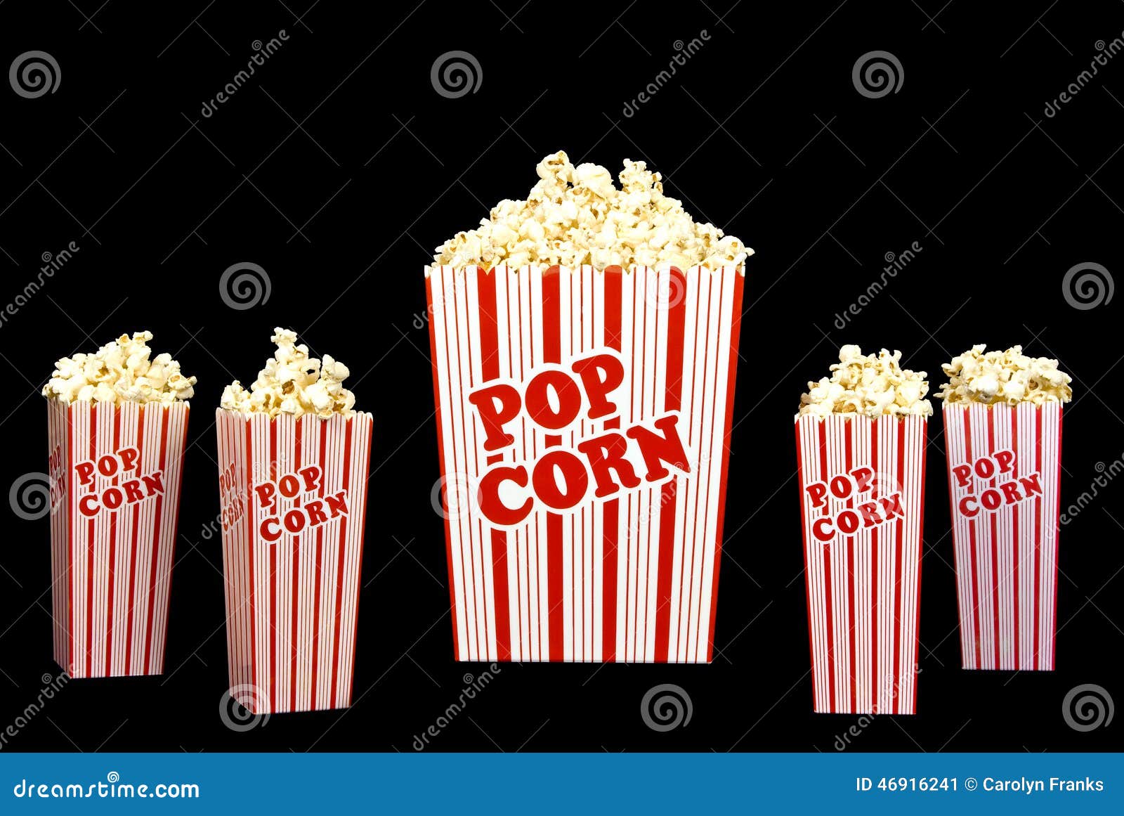 Fresh Popped Popcorn on Black Background Stock Image - Image of ...