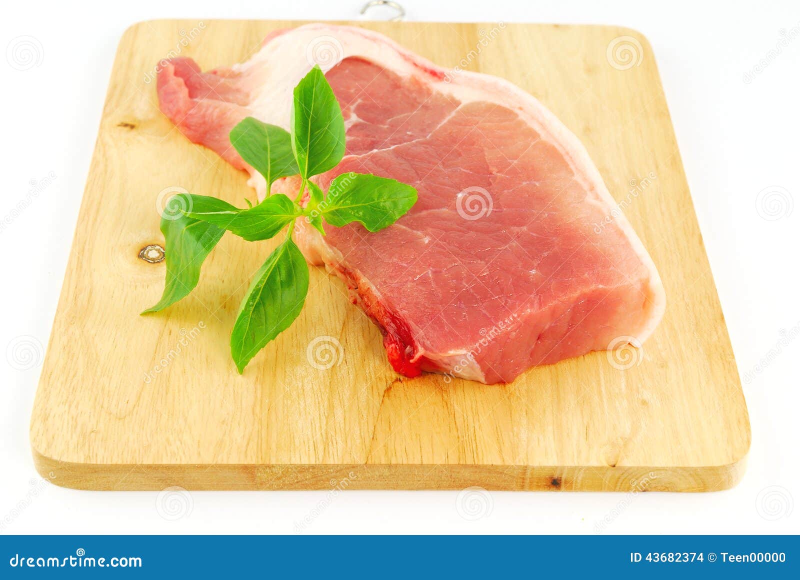 Fresh Pork Meat on a Cutting Board Stock Photo - Image of barbecue ...