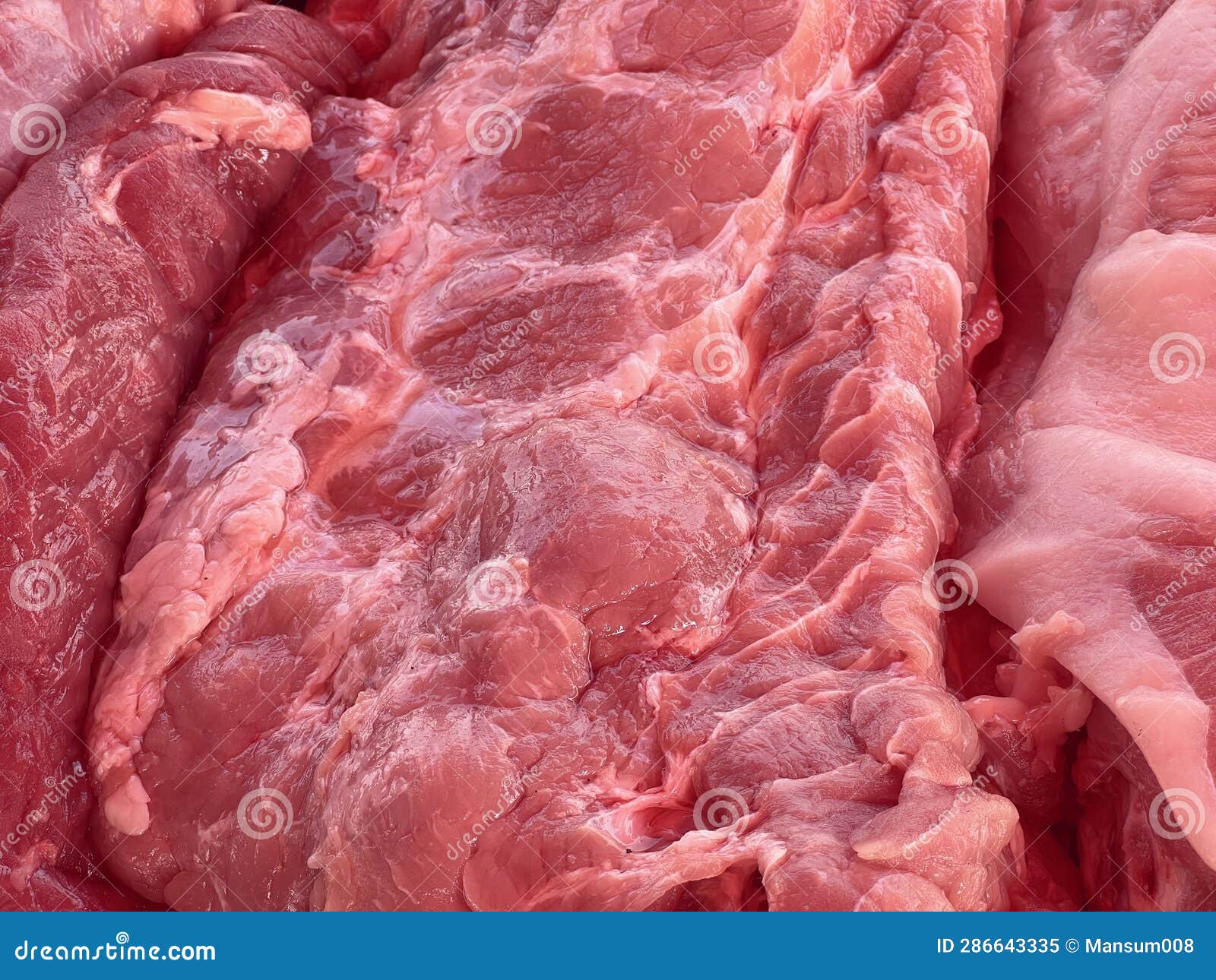 Fresh Pork Meat in the Market Stock Image - Image of close, dinner ...