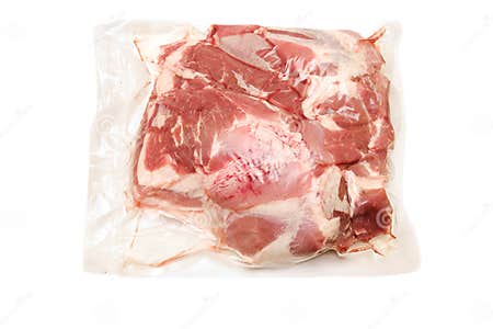 Fresh Pork Meat in Vacuum Packed Scapula Stock Photo - Image of veins ...