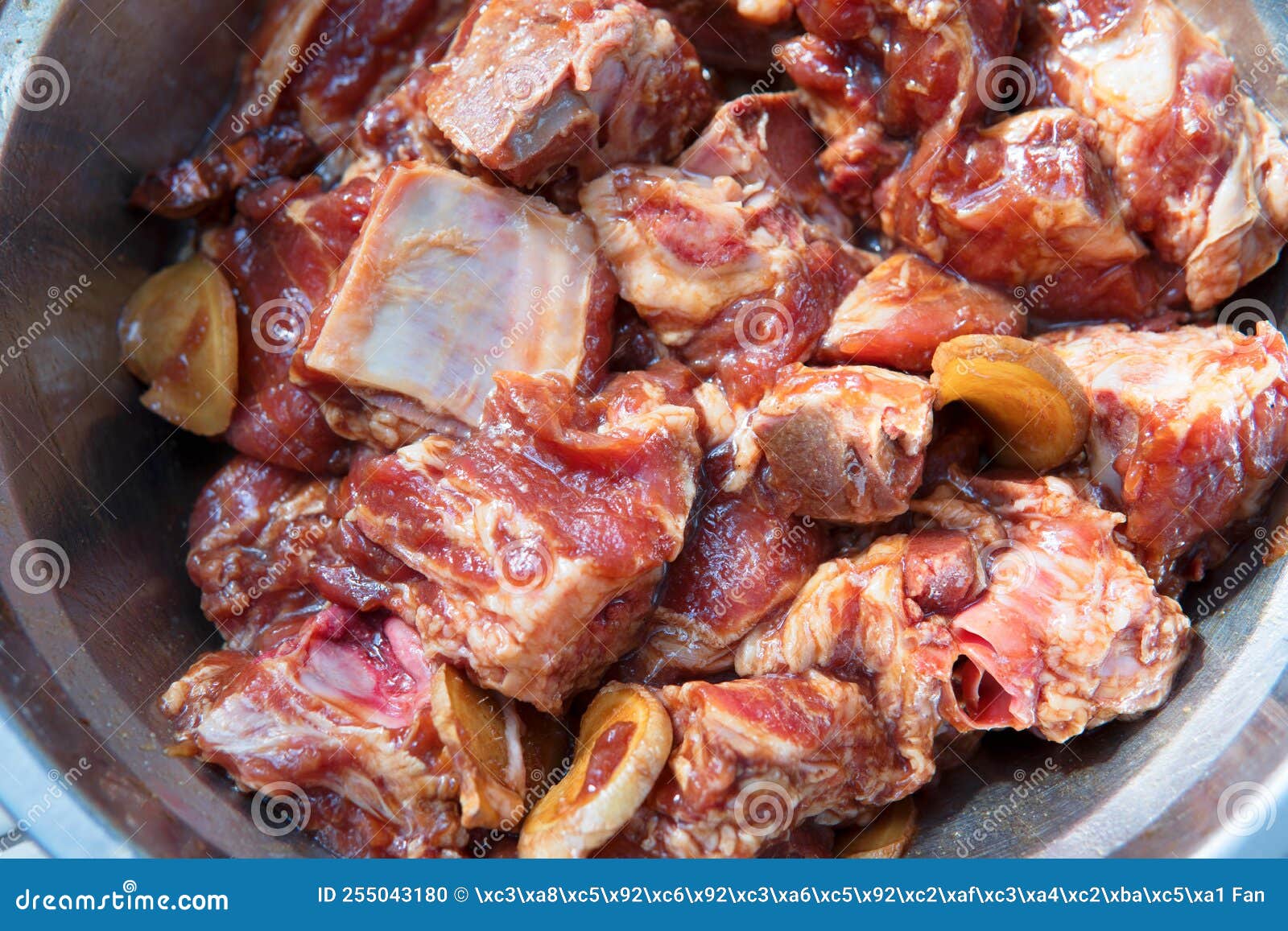 Fresh Pork Ribs in Marinating Stock Photo - Image of food, shell: 255043180
