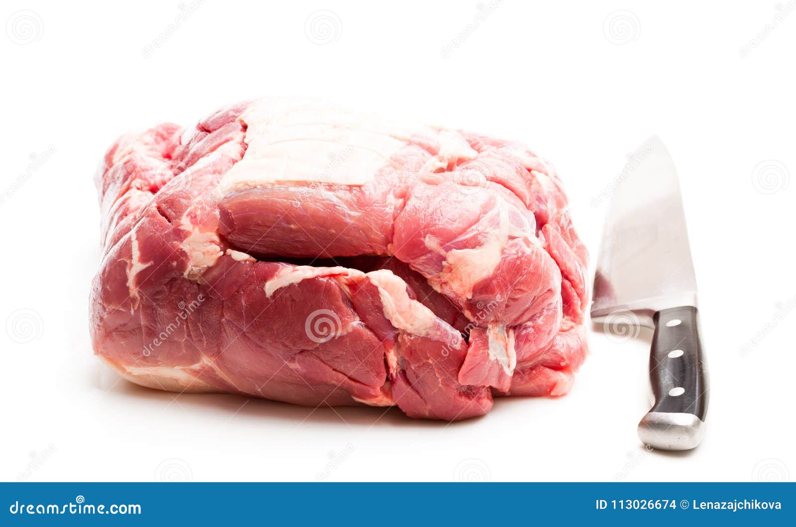 Fresh Pork Shoulder Joint Isolated on White Stock Photo - Image of ...