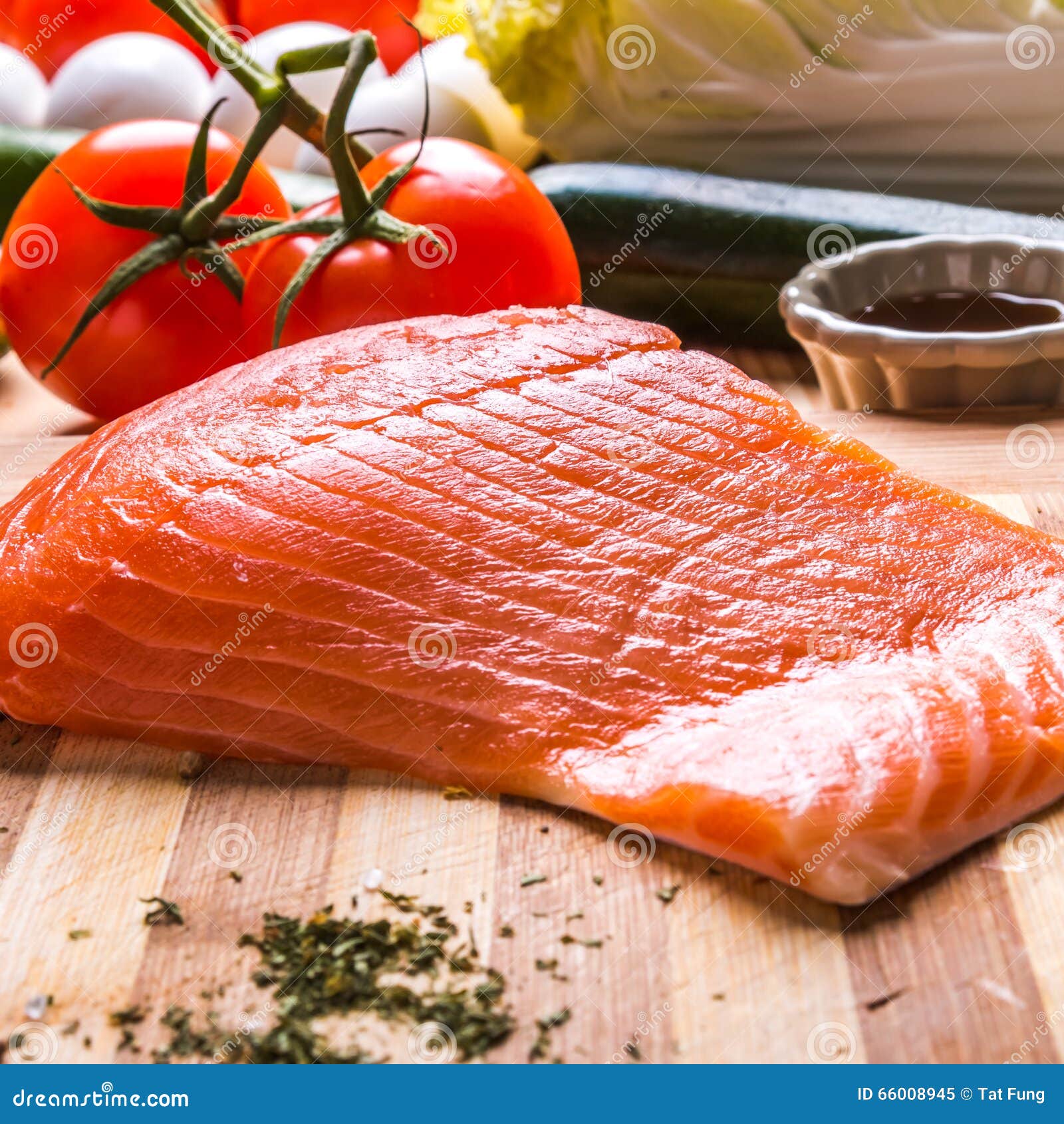 Fresh Portion of Fresh Salmon Fillet with Stock Image - Image of lunch ...