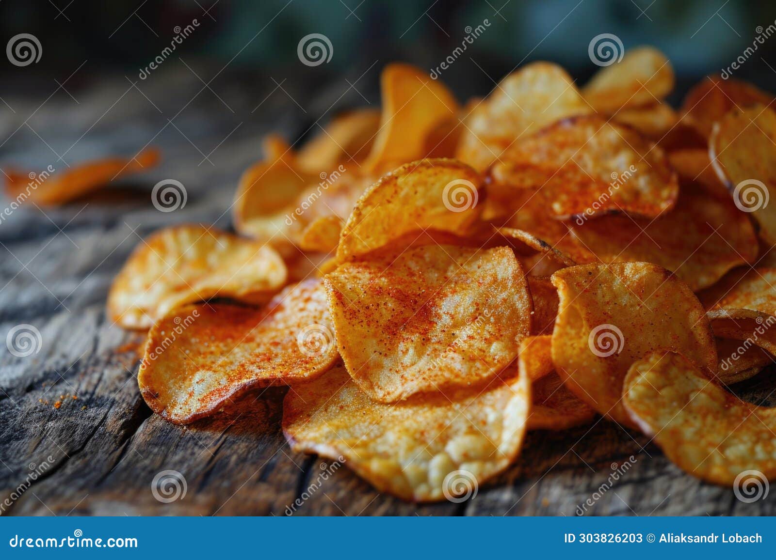 Fresh Potato Chips Scattered on the Table. a Delicious Snack Stock ...