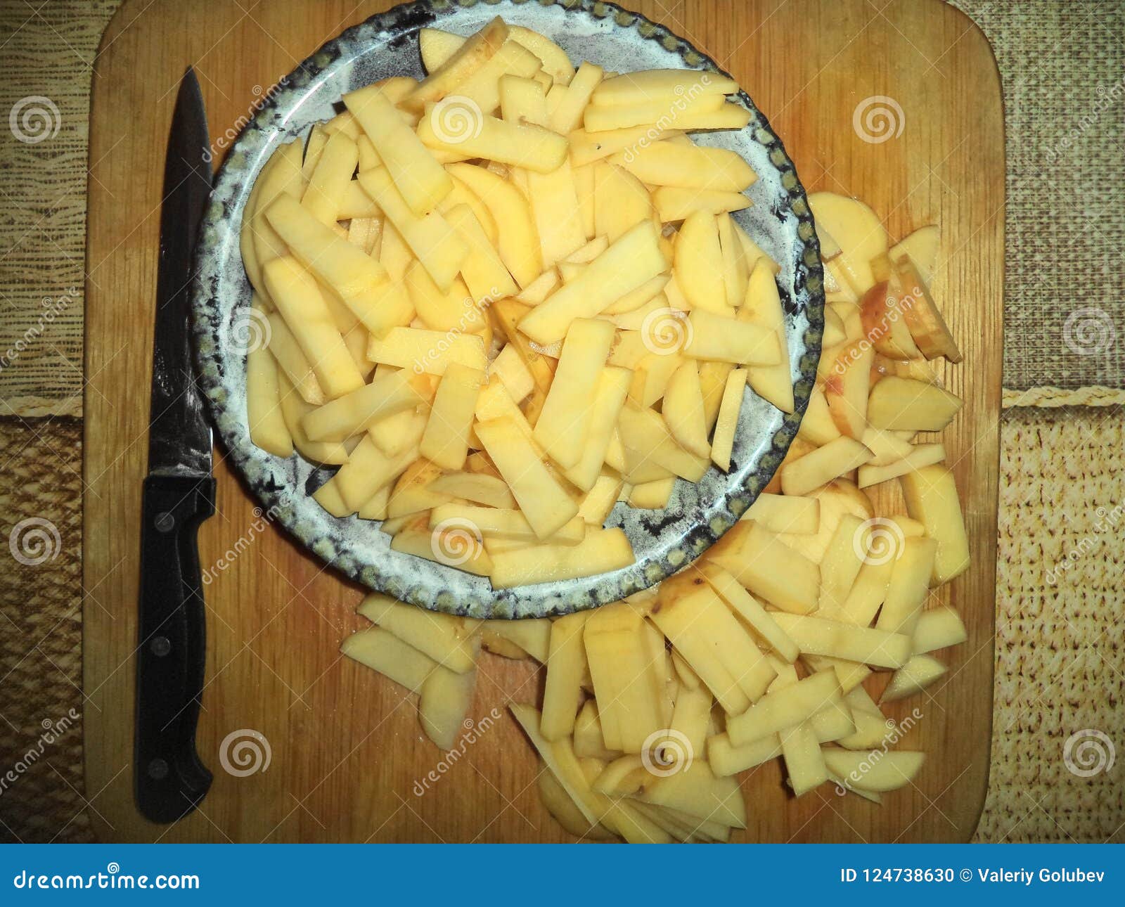 Fresh Potato Cut into Strips Stock Photo - Image of diet, snack: 124738630