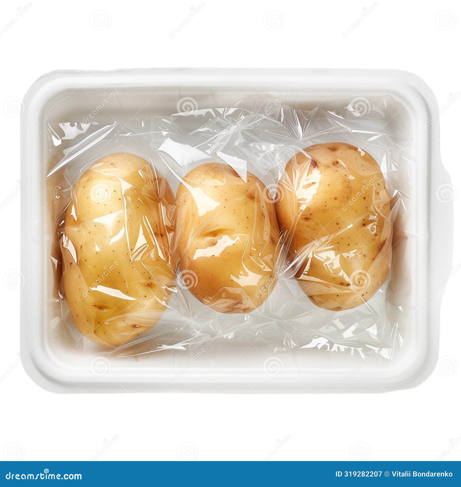Fresh Potatoes in Plastic Packaging Isolated on Transparent Background ...