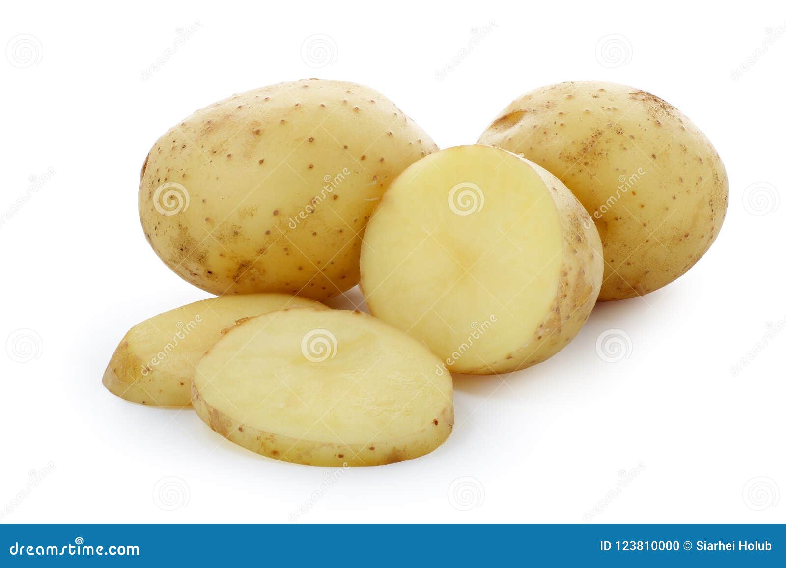 Fresh Potatoes on a White Background Isolated Stock Photo - Image of ...