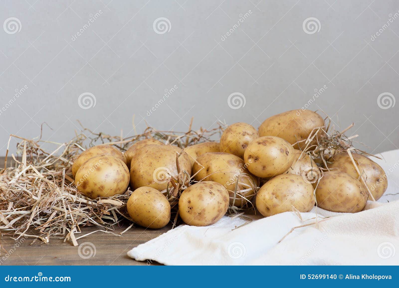 Fresh Potatoes on the Wooden Table Stock Photo - Image of nature ...