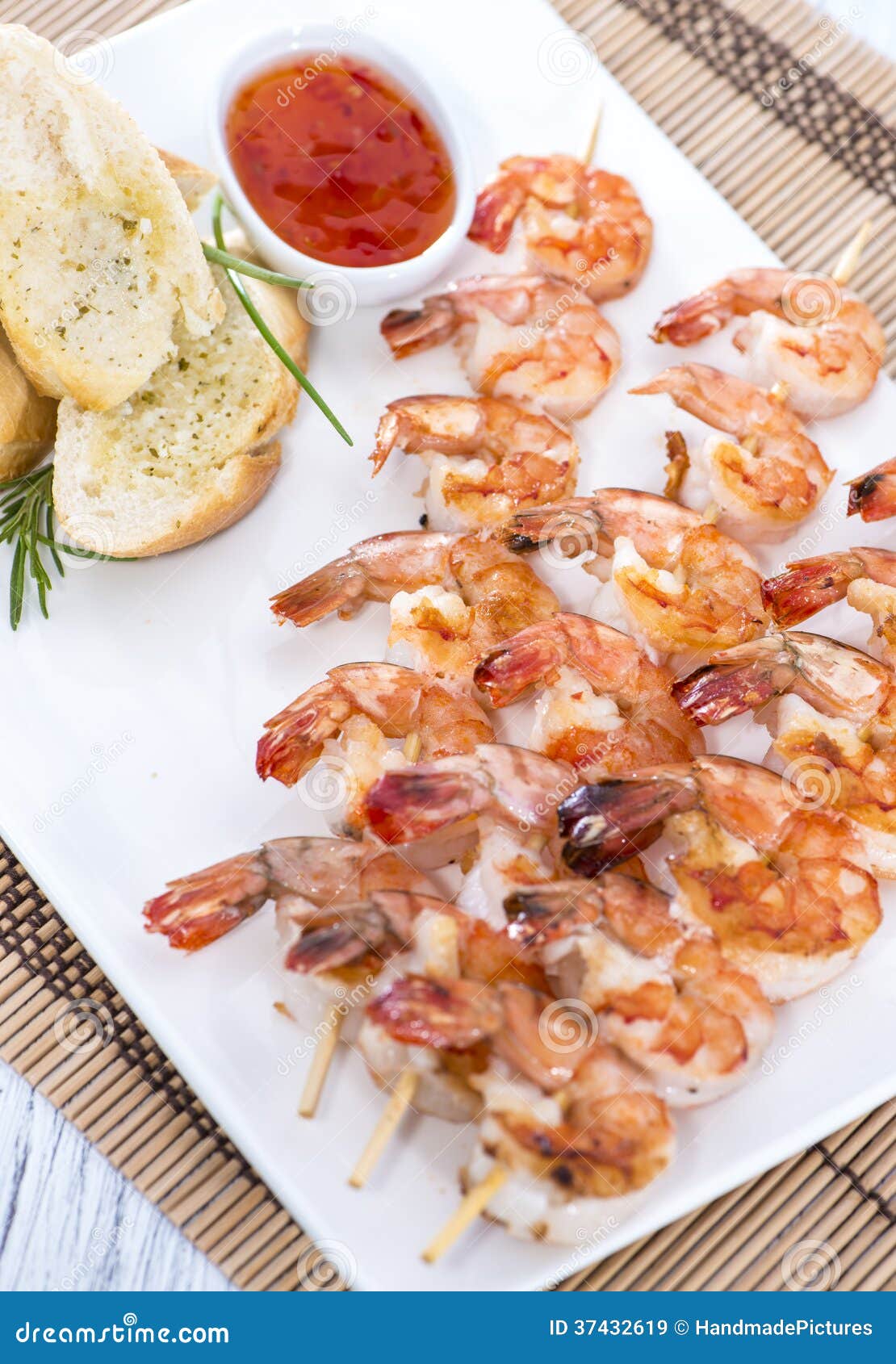 Fresh Prawn Skewers stock image. Image of seafood, scampis - 37432619